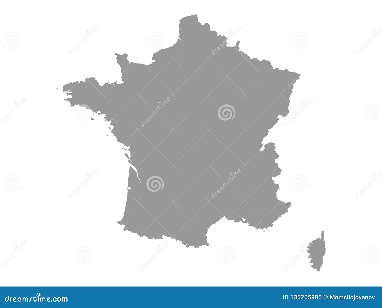 Map of France stock vector. Illustration of blue, provinces - 135205985