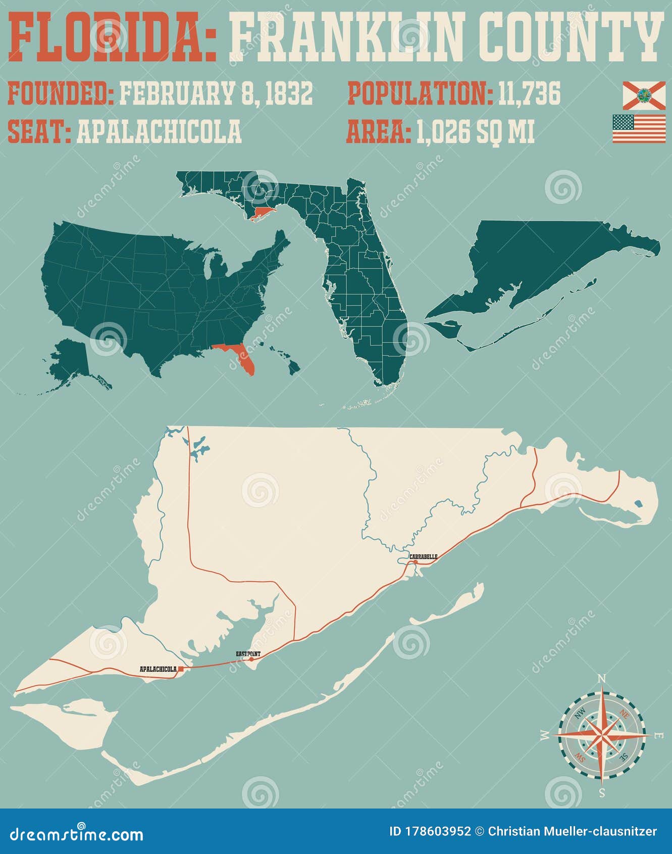 Map Of Franklin County In Washington DC State On White Background ...