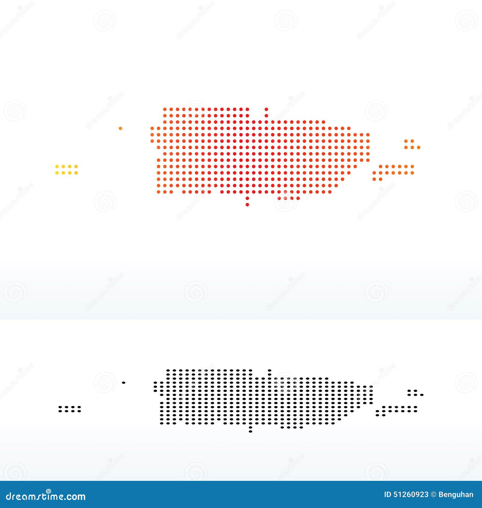 Map of Freely Associated State Puerto Rico with Dot Pattern Stock ...