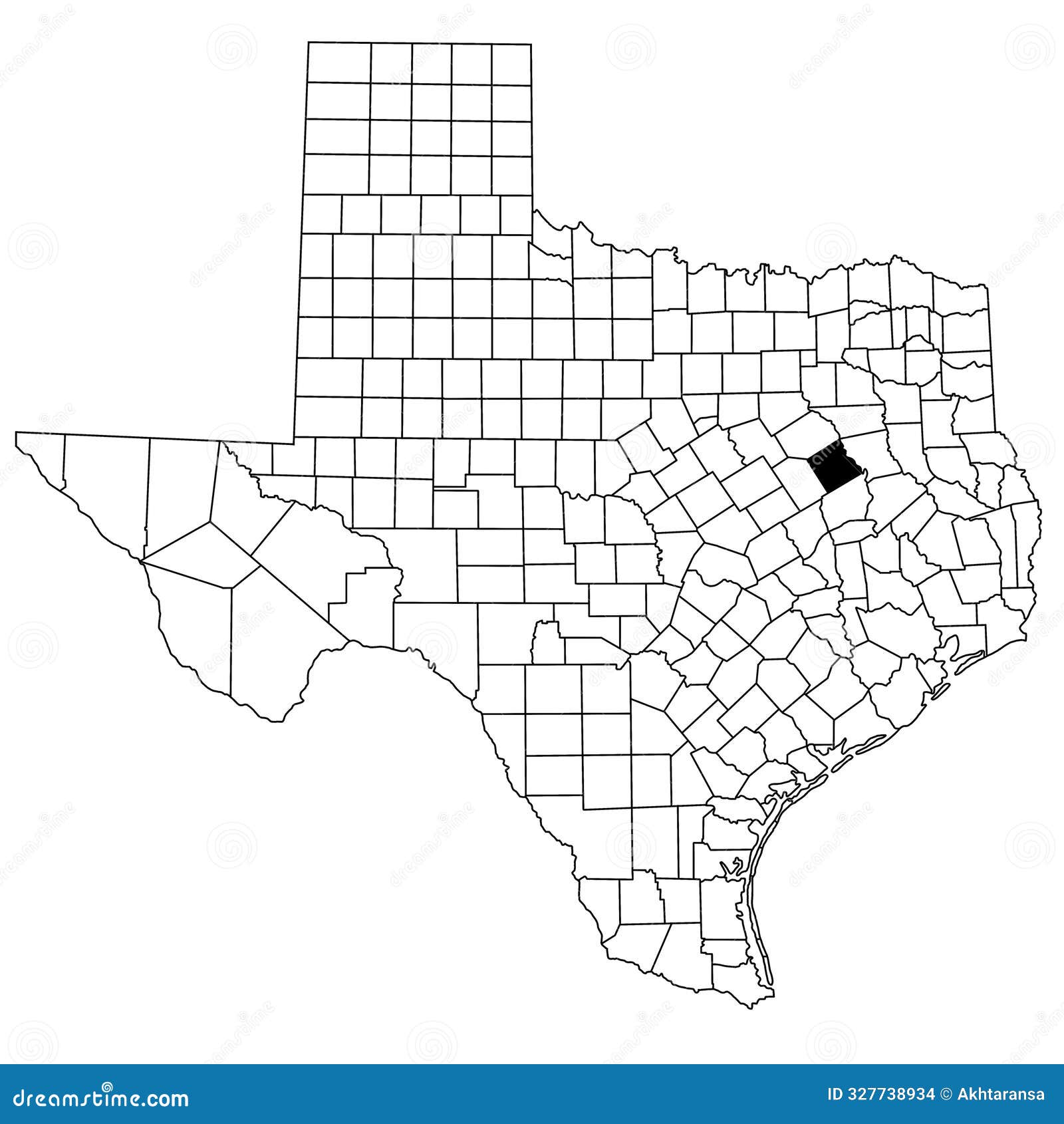 Map of Freestone County in Texas State on White Background. Single ...