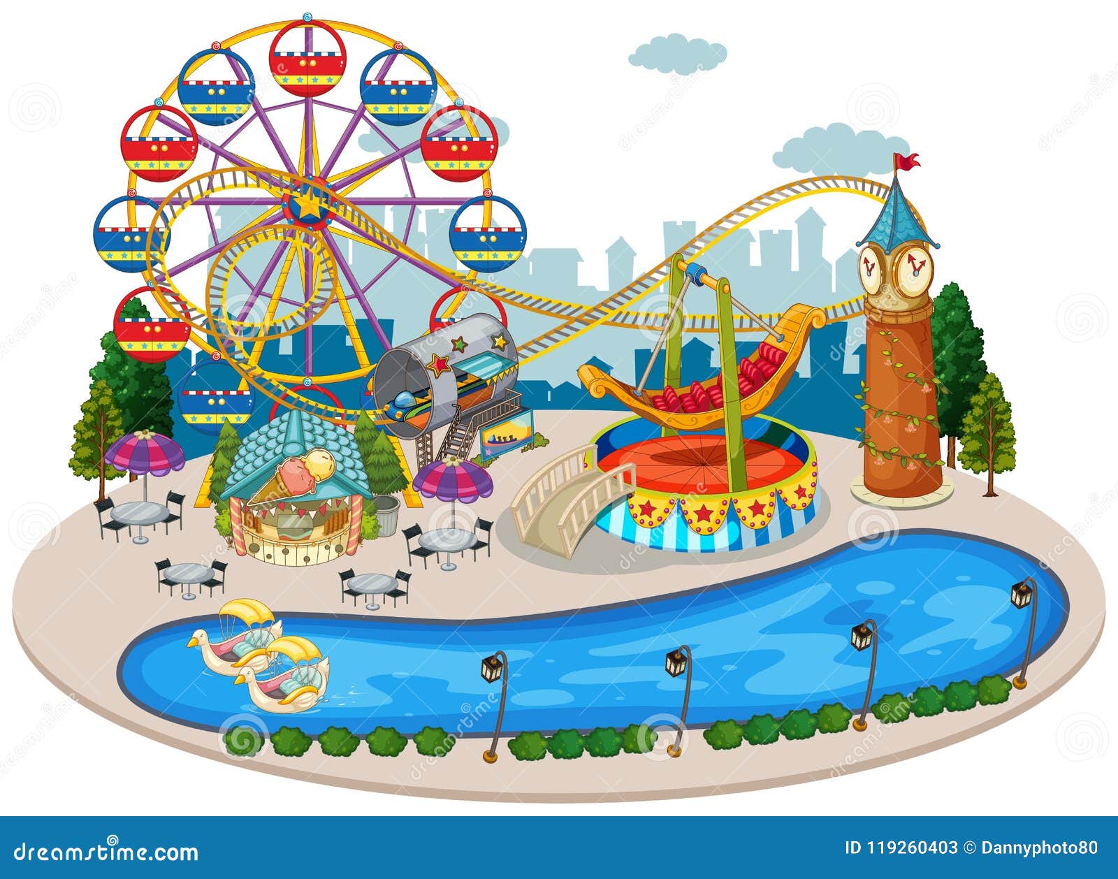 A Map of Fun Fair stock vector. Illustration of cartoon - 119260403