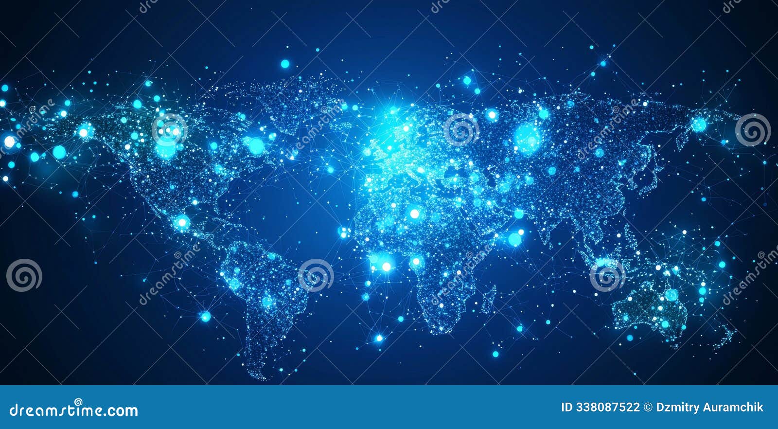 Map of the Future with Modern Illustrations. Digital Technology Pattern ...