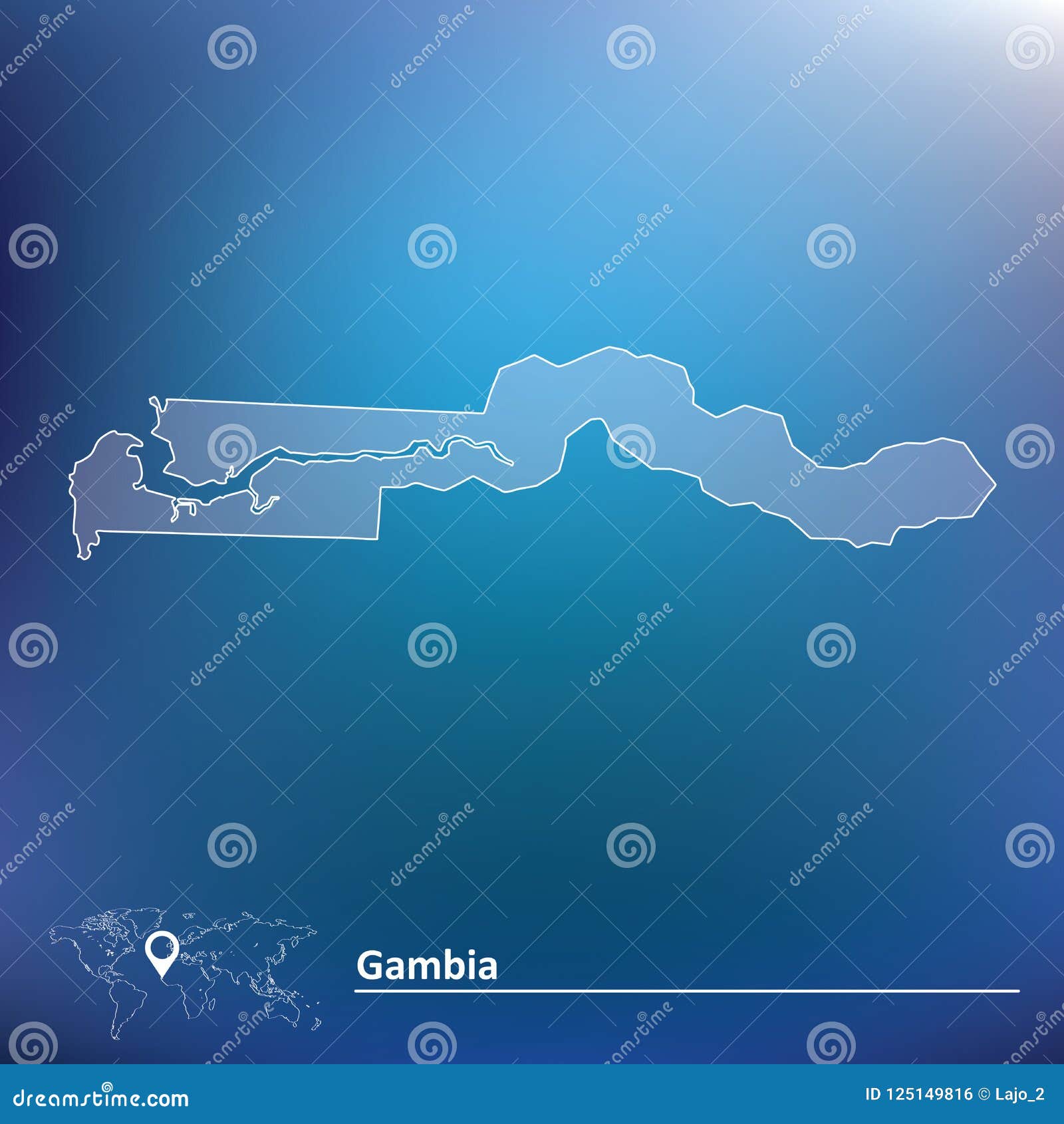 Map of Gambia stock vector. Illustration of international - 125149816