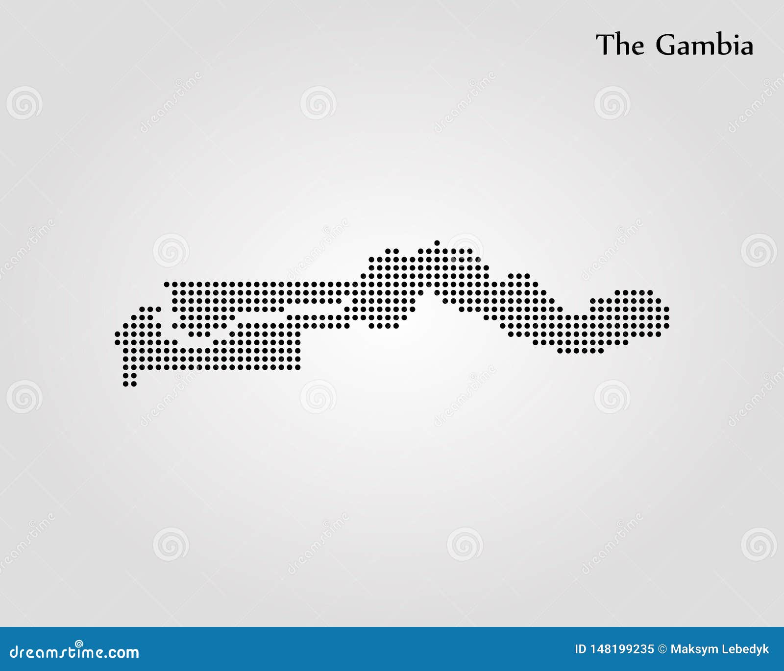Gambia Map Vector, Isolated On White Background. Black Template, Flat ...