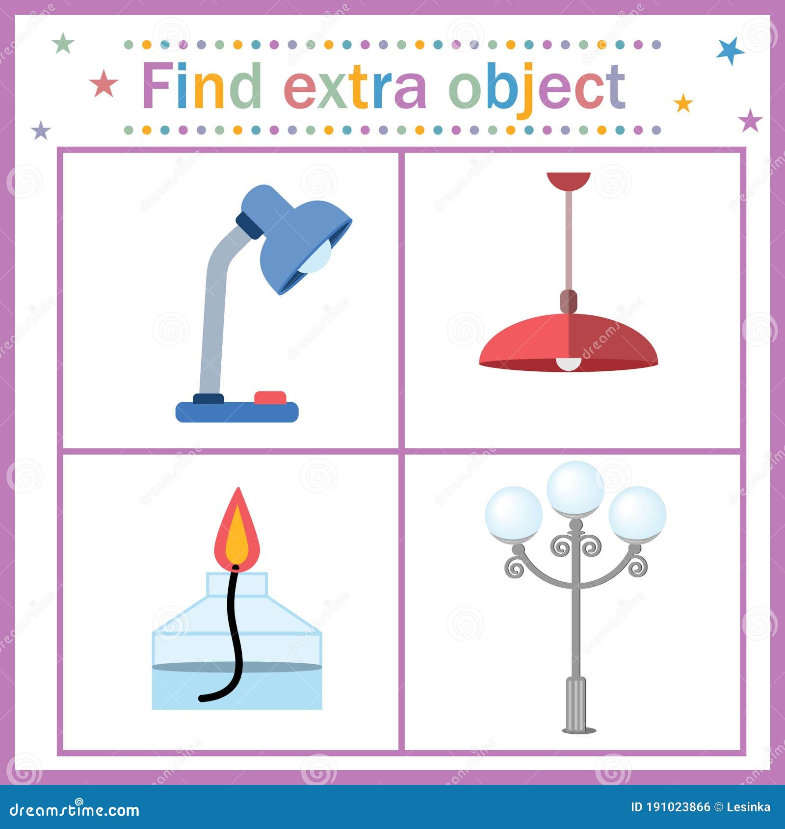 Find Extra Object. Educational Activity Worksheet For Kids And Toddlers ...