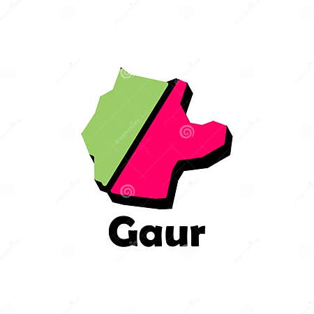 Map of Gaur Vector Design Template, National Borders and Important ...