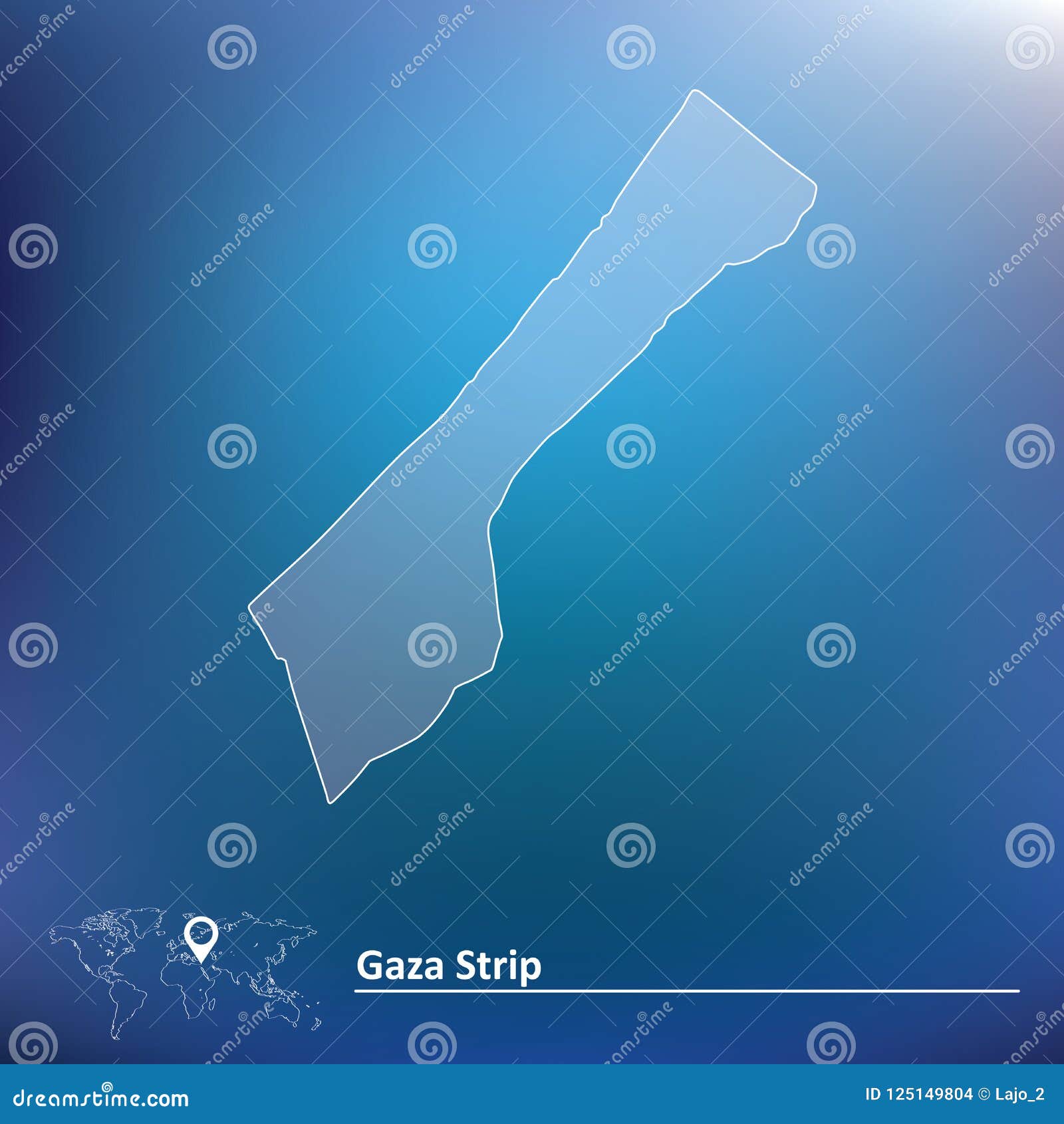Map of Gaza Strip stock vector. Illustration of israel - 125149804