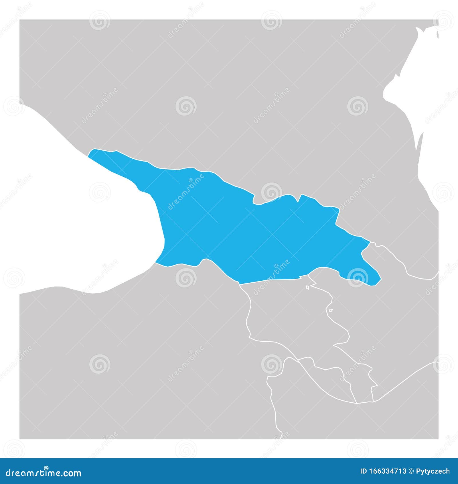 Map of Georgia Green Highlighted with Neighbor Countries Stock Vector ...