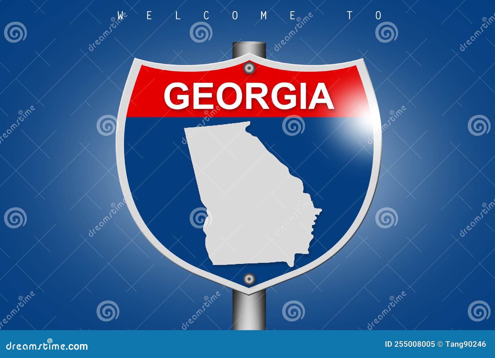 Georgia Map On Road Sign. Cartoon Vector | CartoonDealer.com #127608117