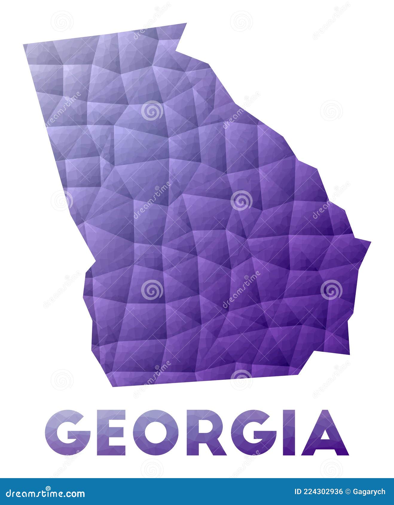 Map of Georgia. stock vector. Illustration of diamond - 224302936