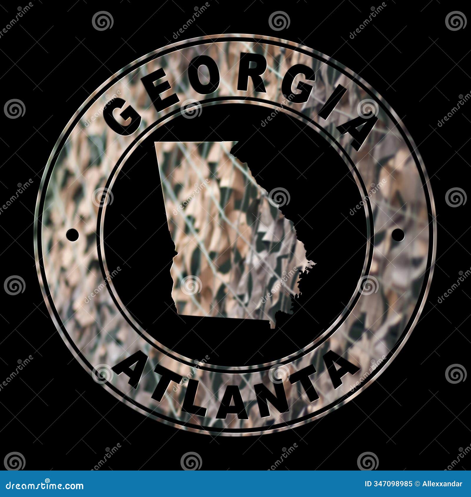 Map of Georgia, Military Stamp Stock Illustration - Illustration of ...