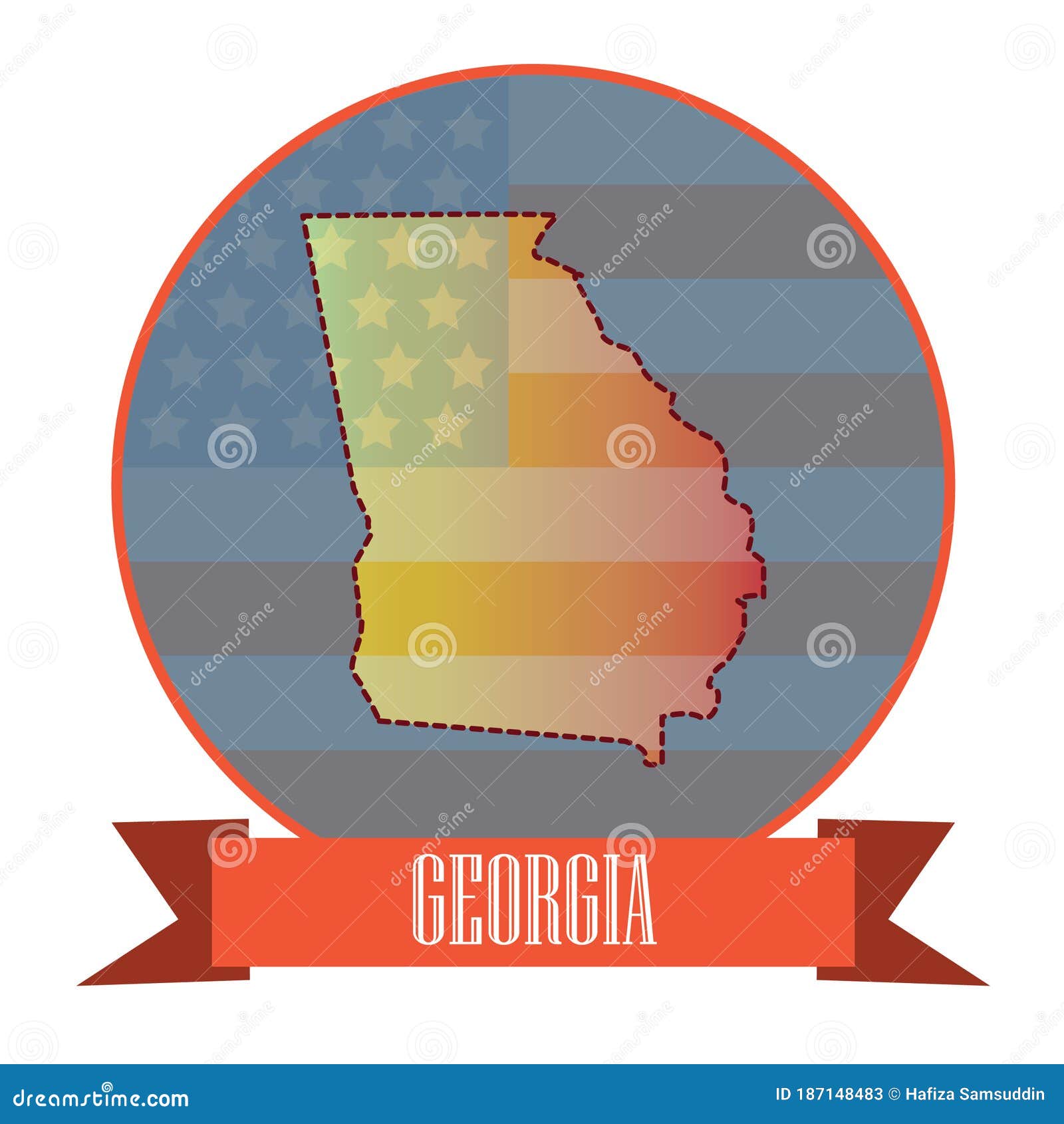 Map of Georgia State. Vector Illustration Decorative Design Stock ...