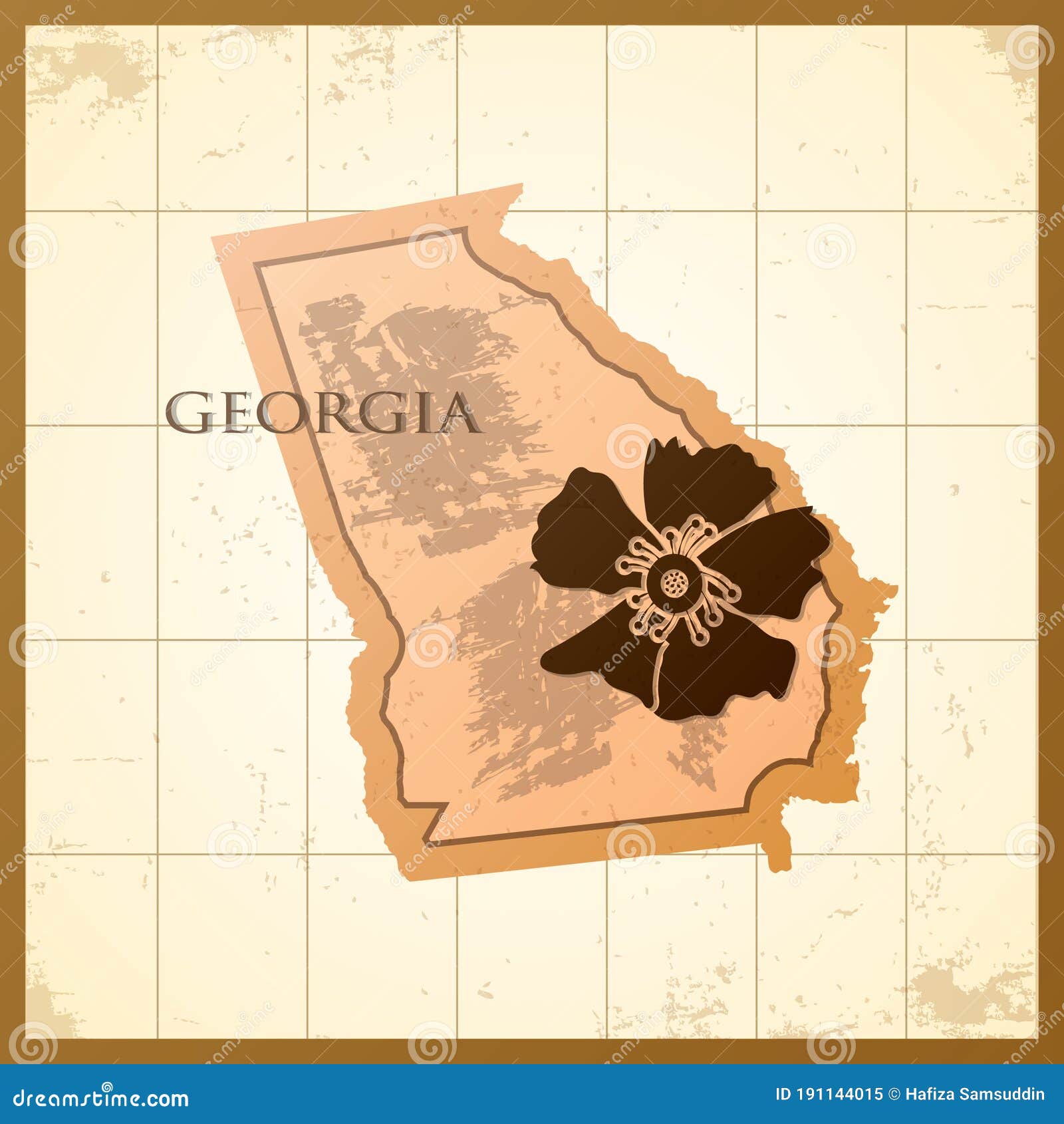 Map of Georgia State. Vector Illustration Decorative Design Stock ...