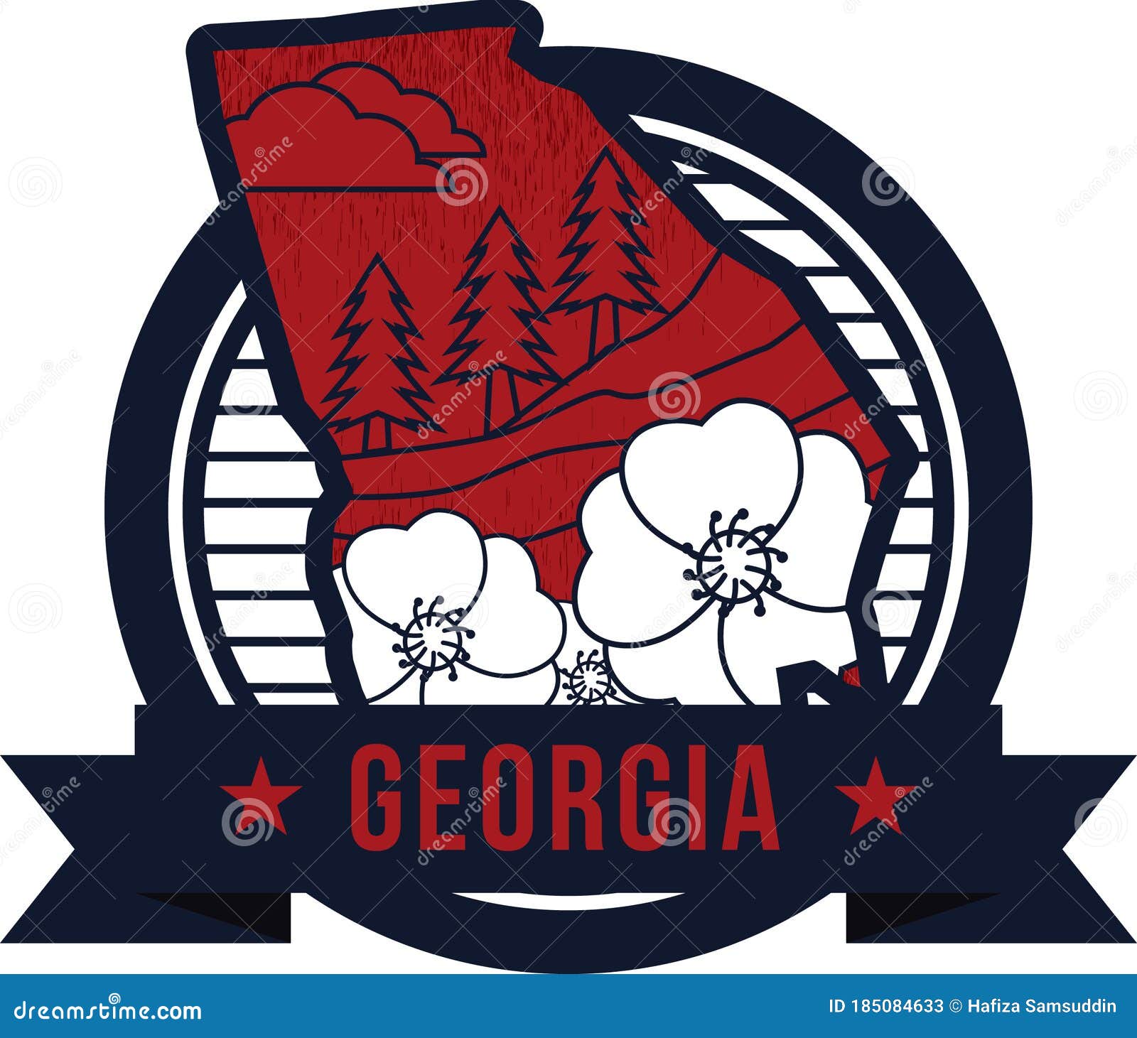 Map of Georgia State. Vector Illustration Decorative Design Stock ...