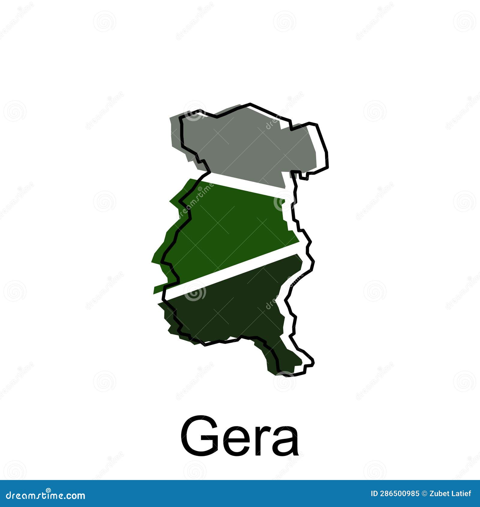 Map of Gera Design Template, Geometric with Outline Illustration Design ...