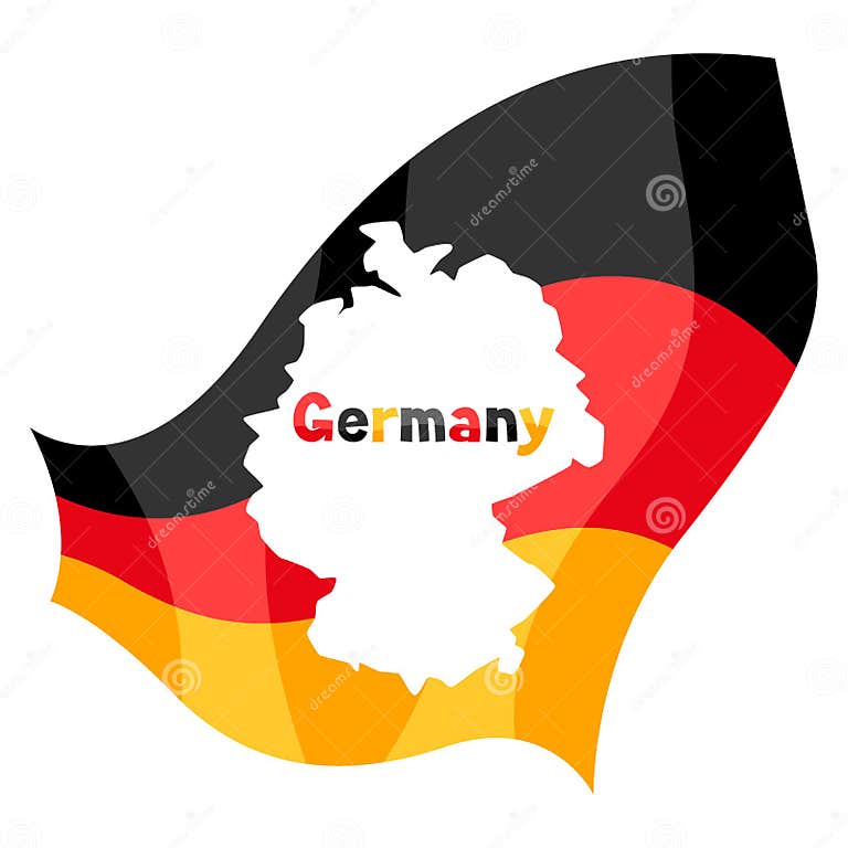 Map in the German flag. stock vector. Illustration of german - 158092358