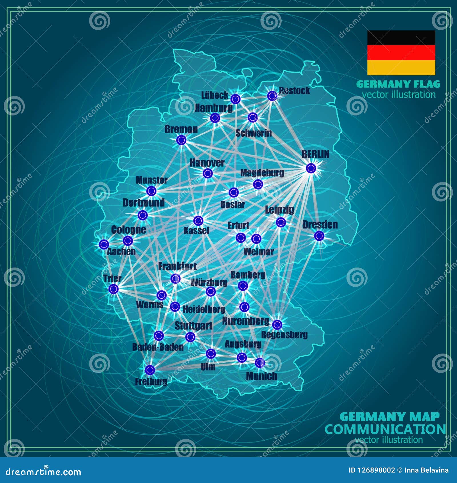Germany Map Illustration. Vector Stock Vector - Illustration of ...
