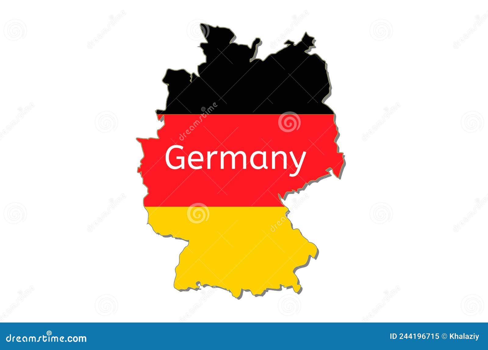 Map of Germany with Color of Flag Stock Vector - Illustration of ...