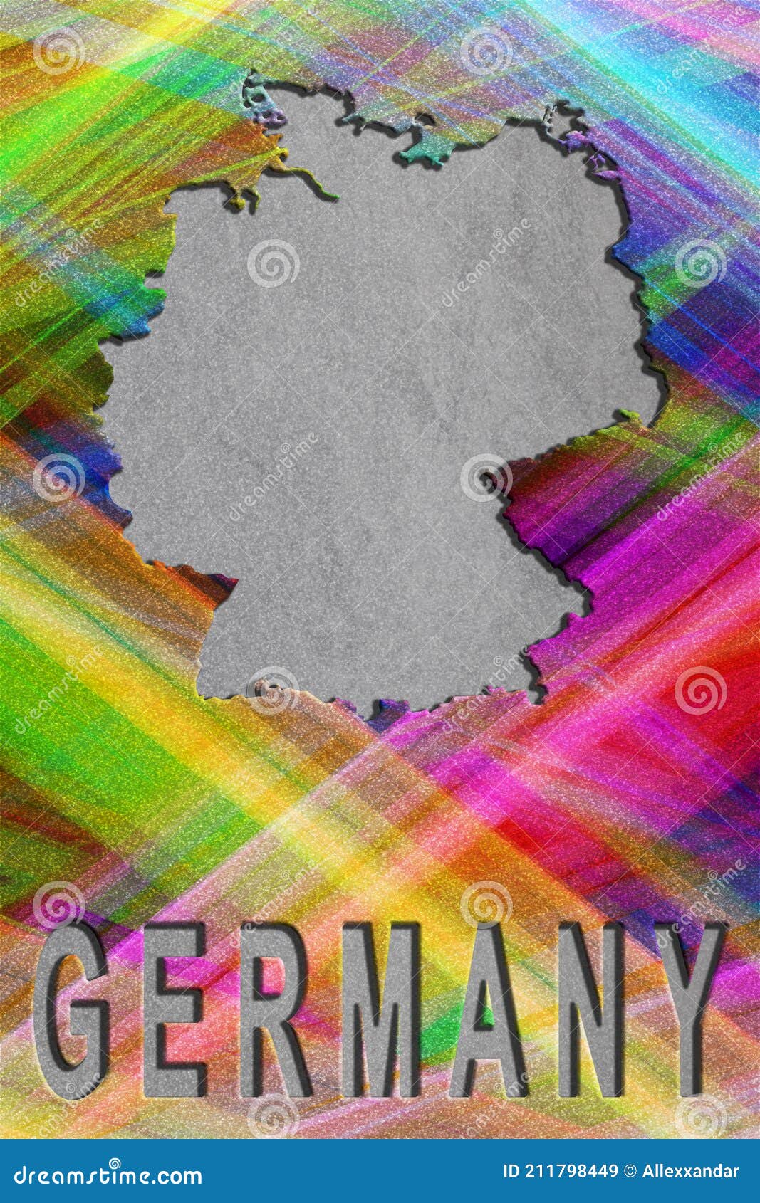 Map of Germany, Colorful Background Stock Illustration - Illustration ...
