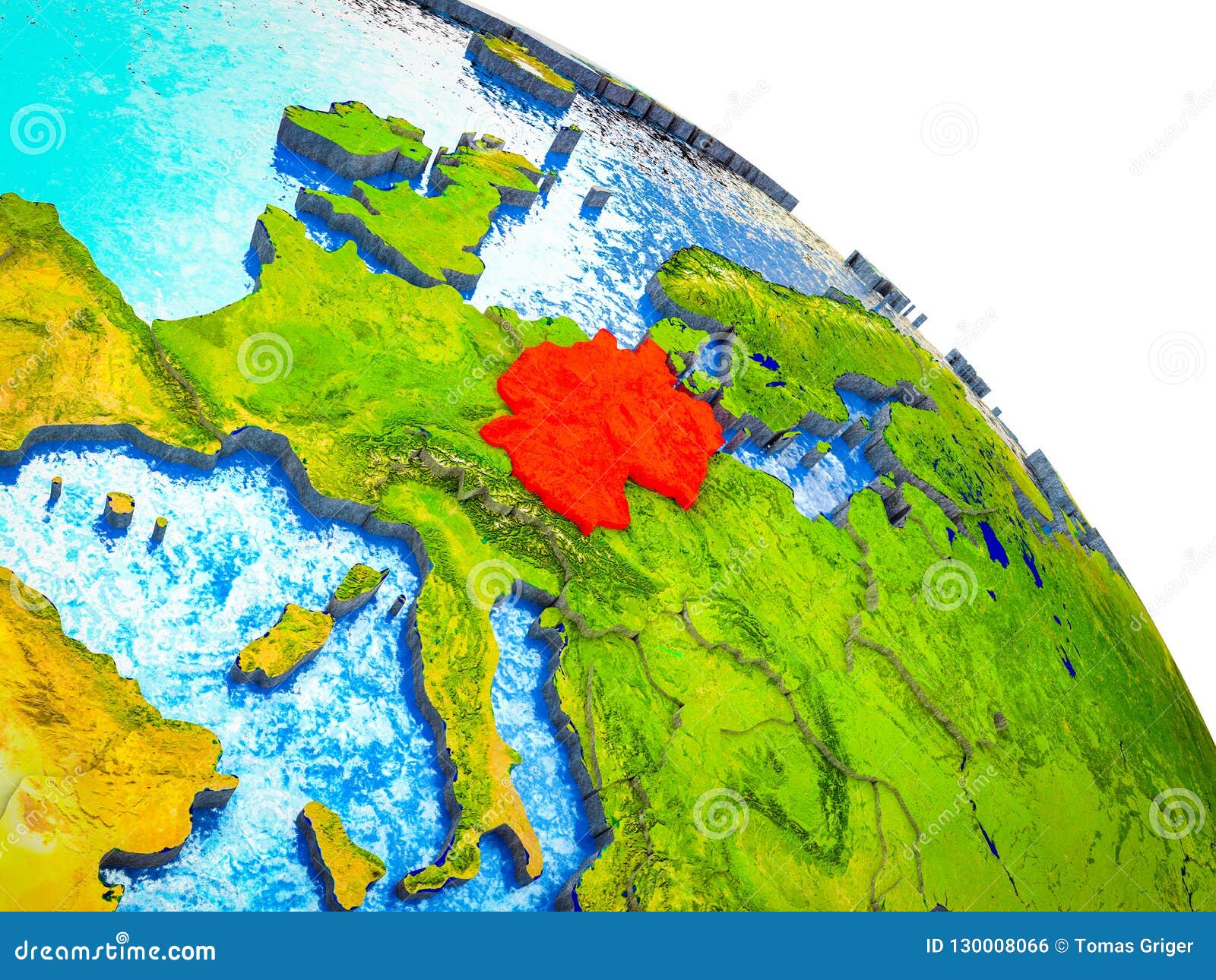 Map of Germany on 3D Earth stock illustration. Illustration of render ...
