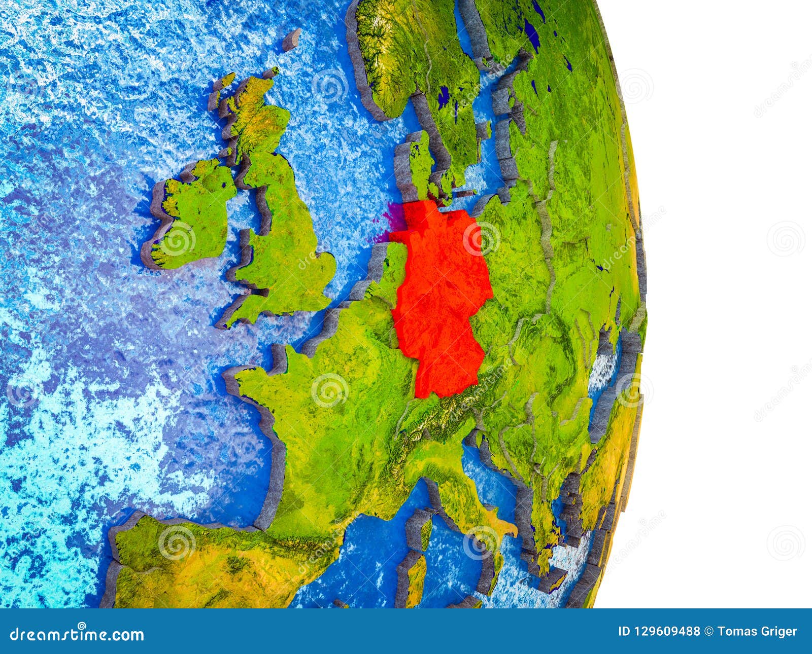 Map of Germany on 3D Earth stock illustration. Illustration of european ...