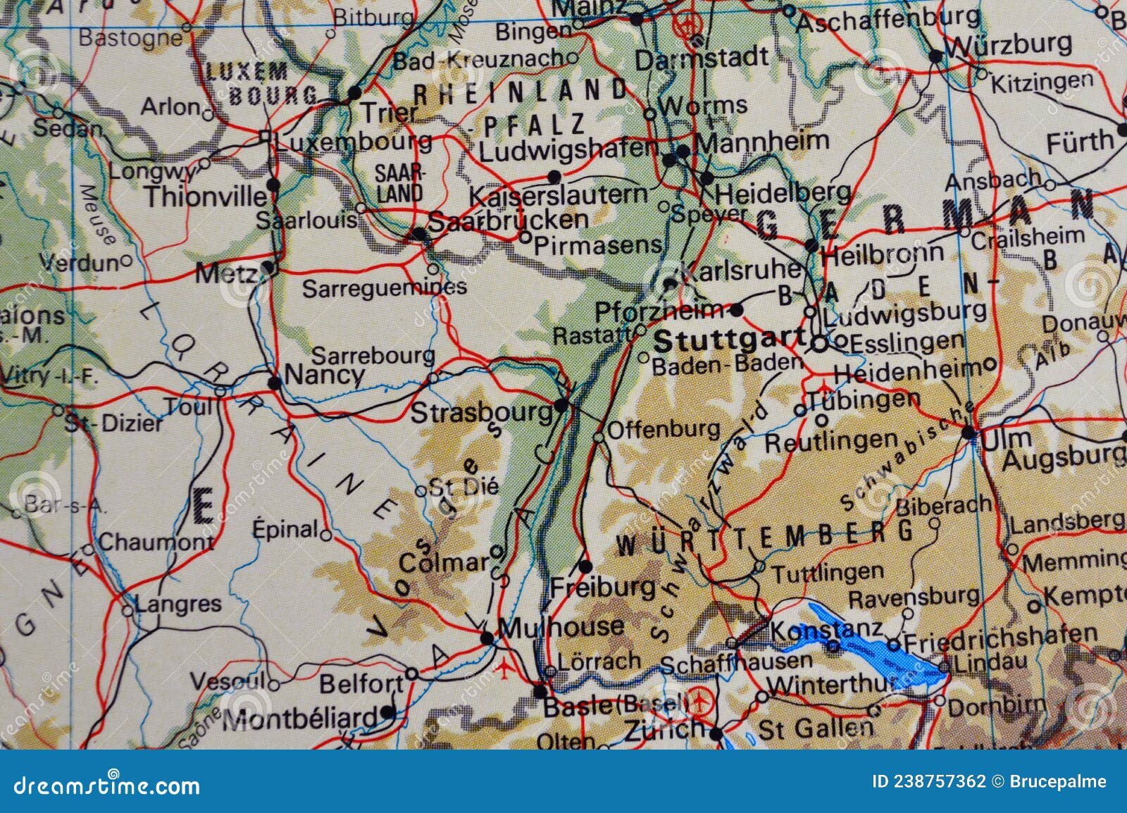 A Map of Germany Featuring Stuttgart Editorial Photography - Image of ...