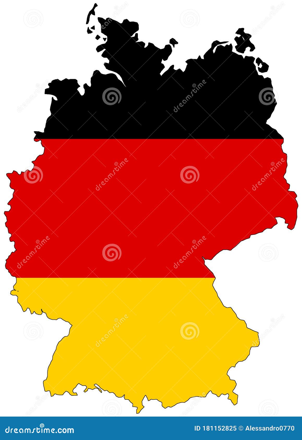 Map of Germany with flag stock illustration. Illustration of state ...