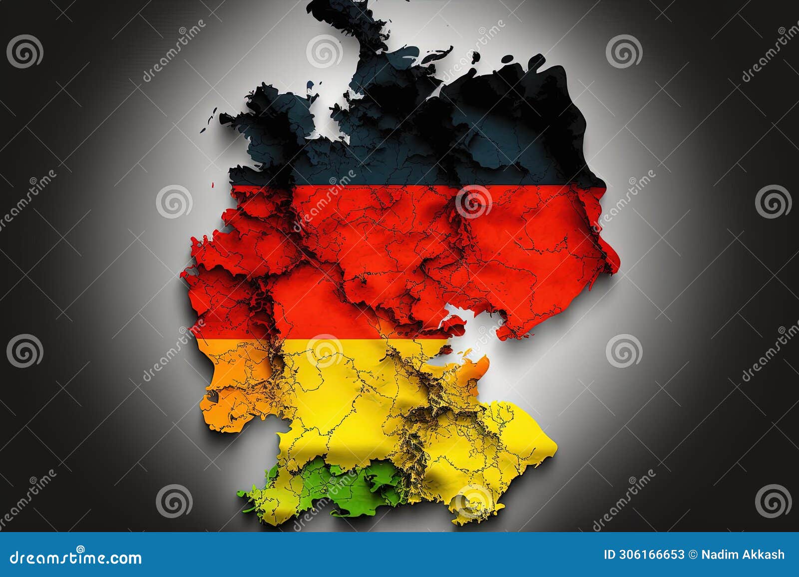 Map of Germany in German Flag Colors Generative Ai Stock Illustration ...
