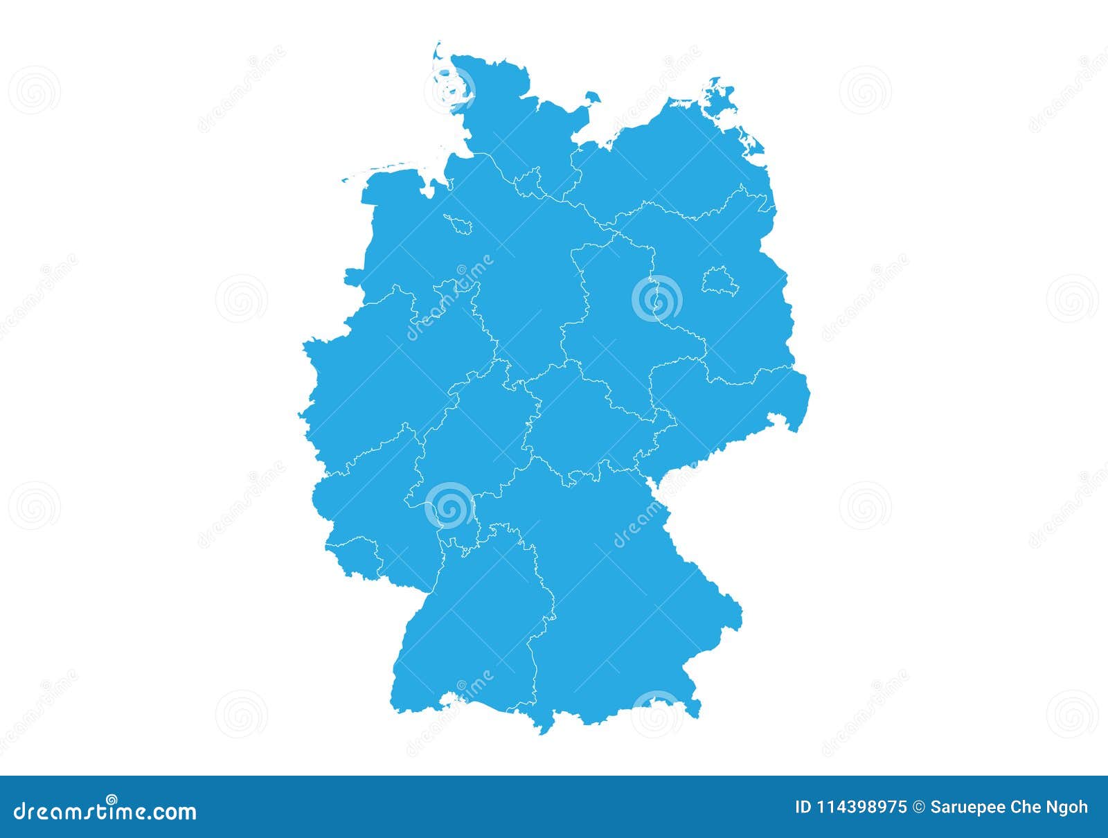 Map Of Germany High Detailed Vector Map Germany Stock Vector Illustration Of