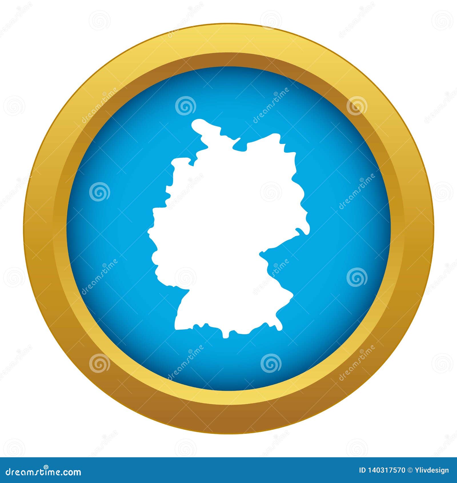 Map of Germany Icon Blue Vector Isolated Stock Vector - Illustration of ...