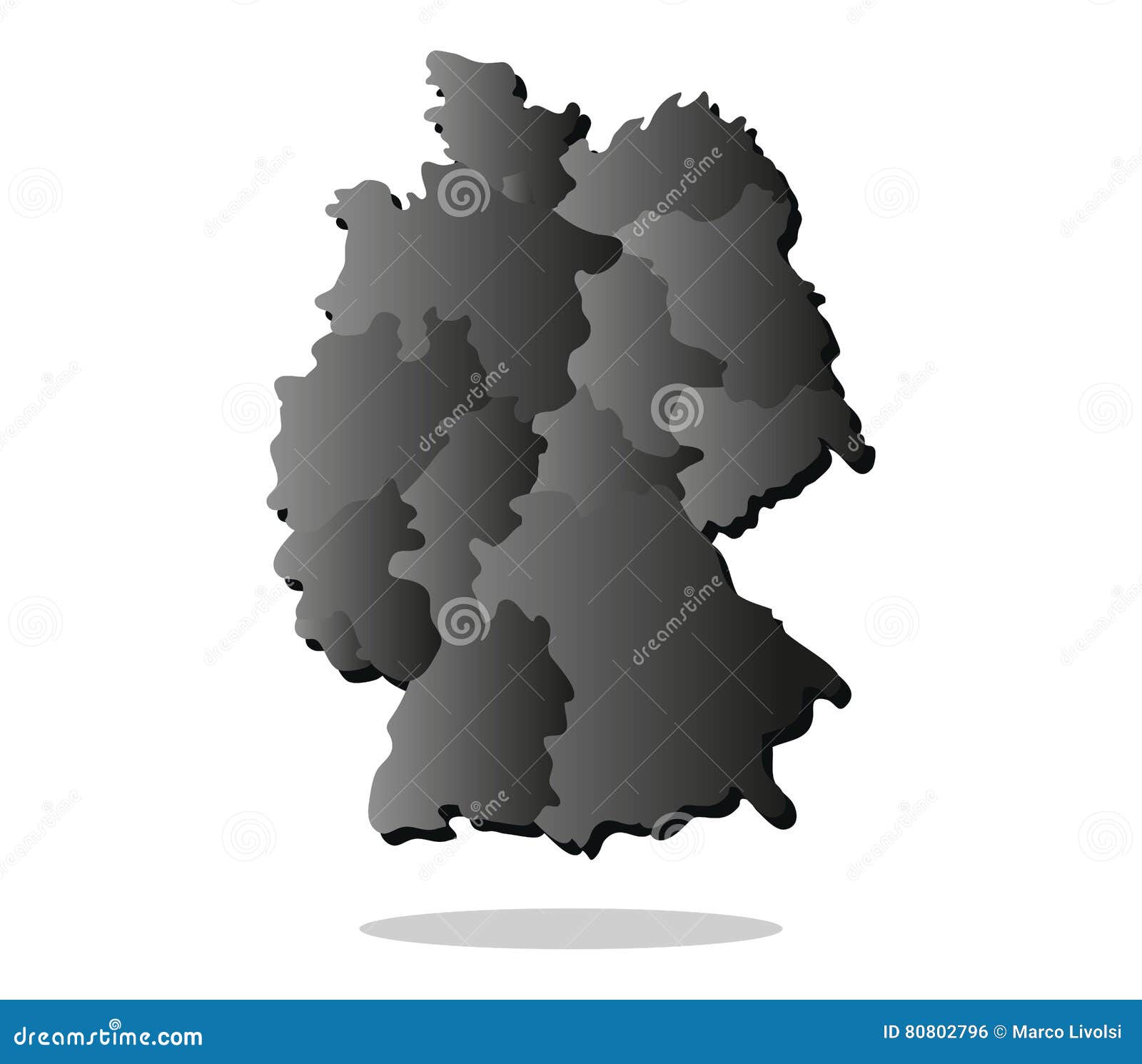 Map of Germany Illustrated with Regions Stock Illustration ...