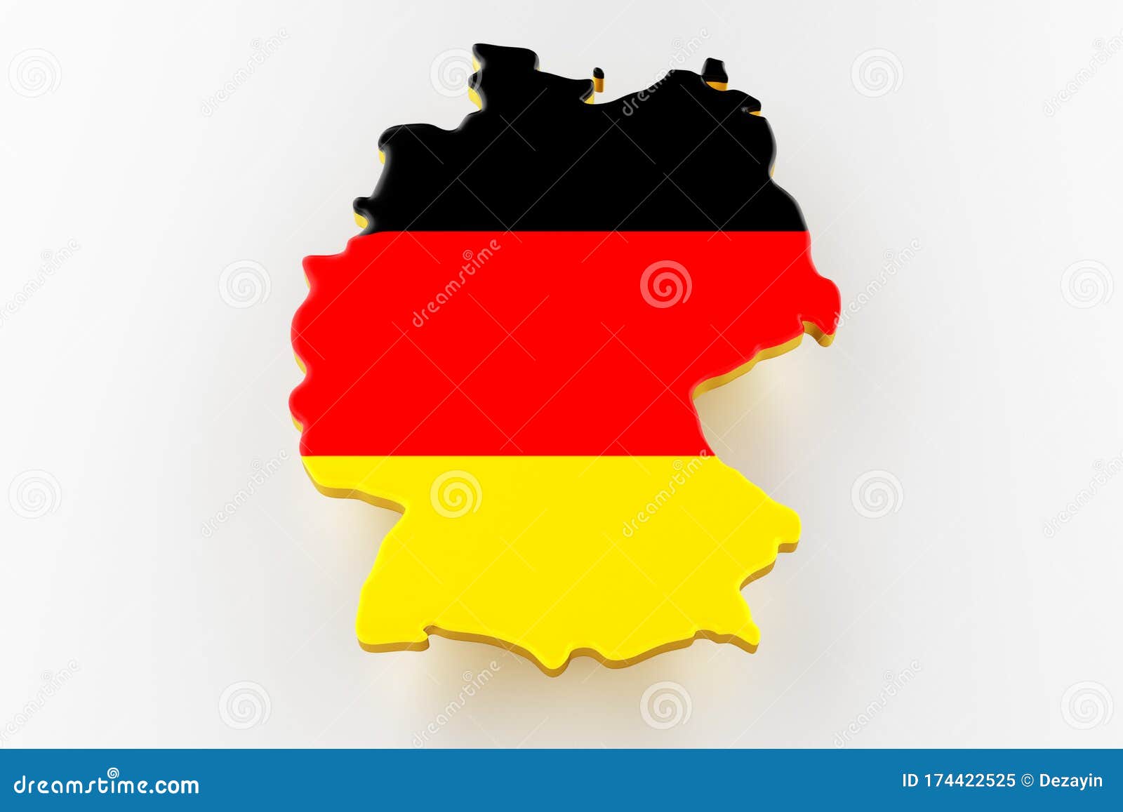 A 3D Map Of Germany. Map Of Germany Land Border With Flag. Germany Map ...