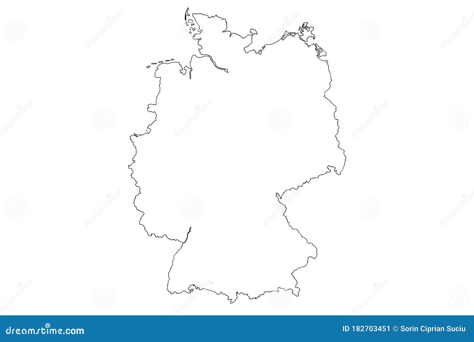Map of Germany with Isolated on White Background Stock Illustration ...
