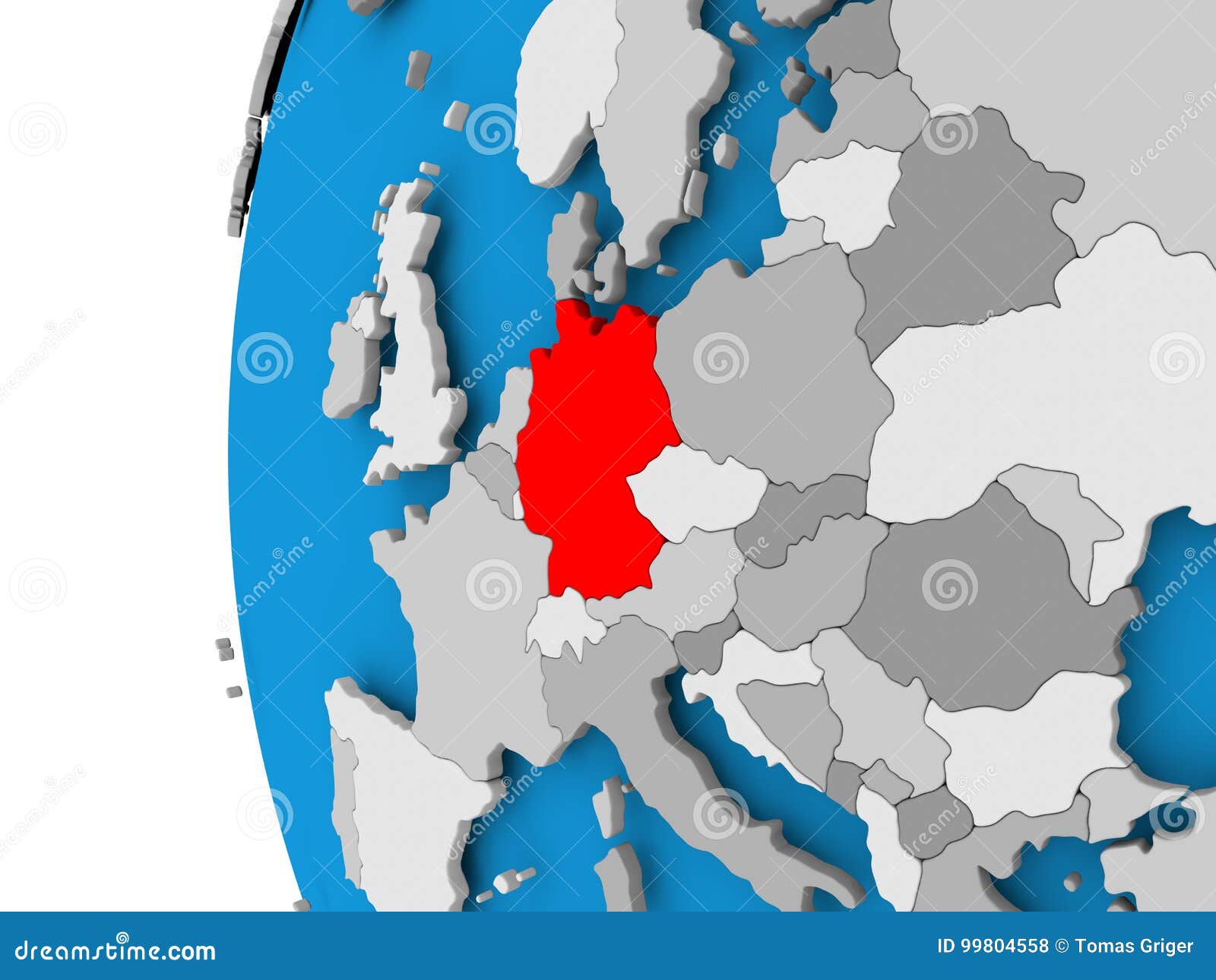 Map of Germany on Political Globe Stock Illustration - Illustration of ...
