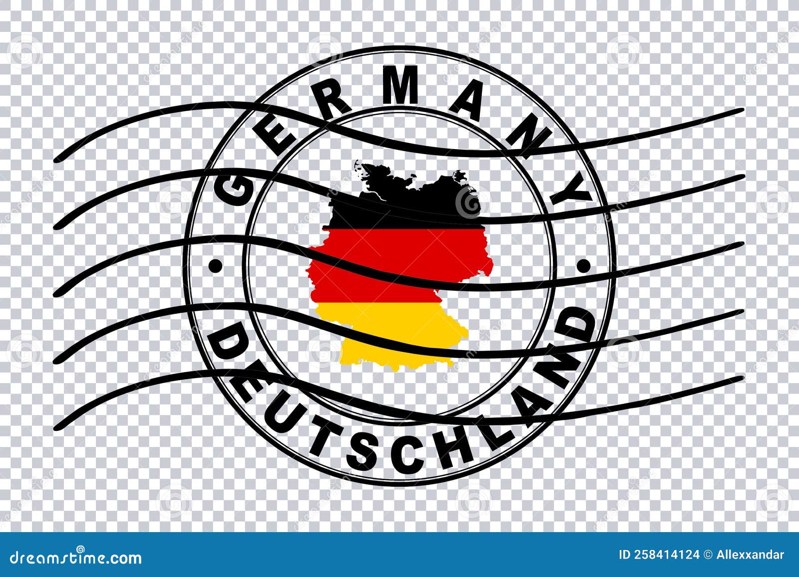 Map of Germany, Postal Passport Stamp, Travel Stamp Stock Illustration ...