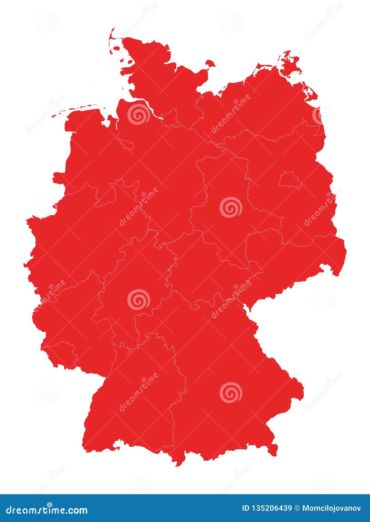 Map of Germany with Provinces Stock Vector - Illustration of white ...