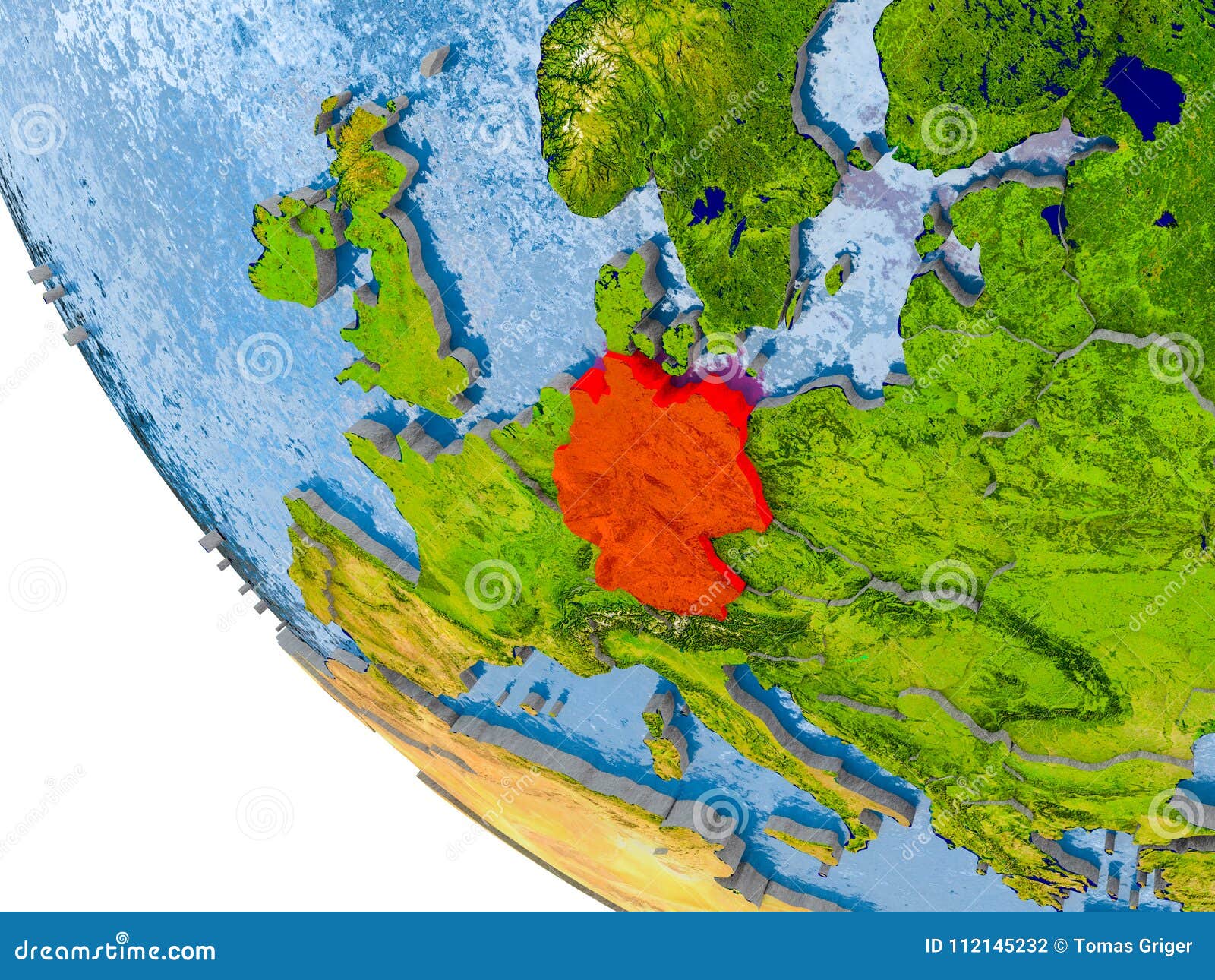 Germany on globe stock illustration. Illustration of travel - 112145232