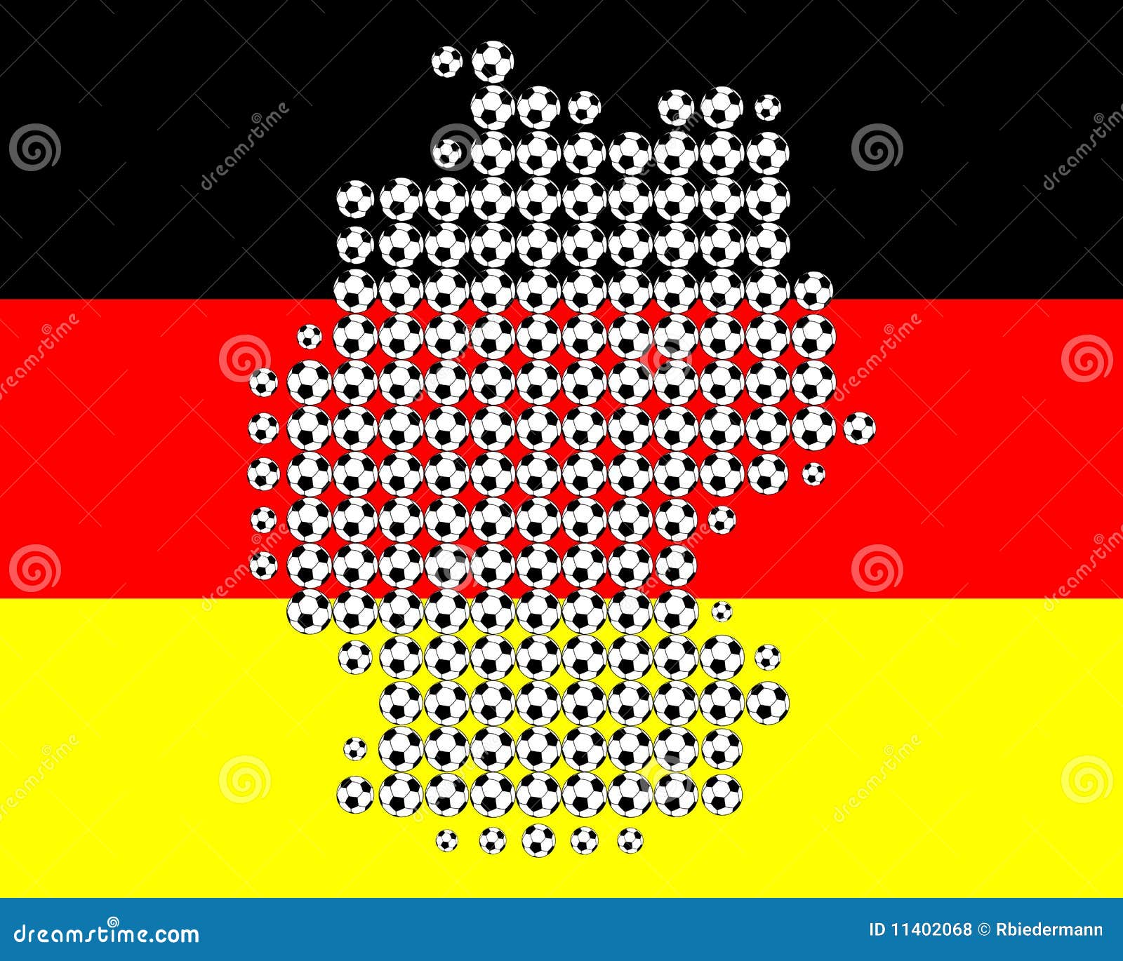 Map of Germany in Soccer Balls Stock Vector - Illustration of sports ...