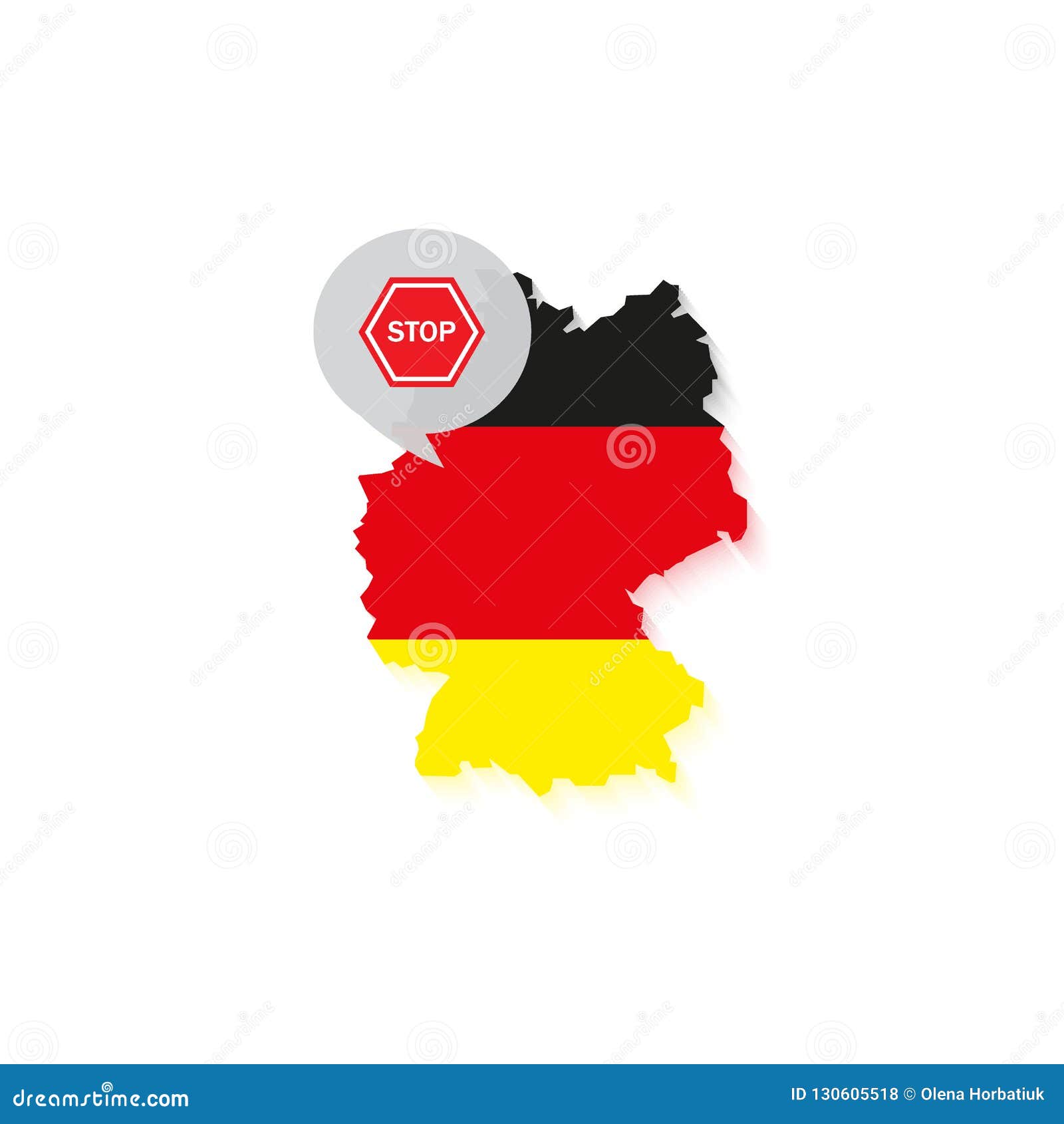 Map of Germany with a Stop Signal. Stock Vector - Illustration of ...