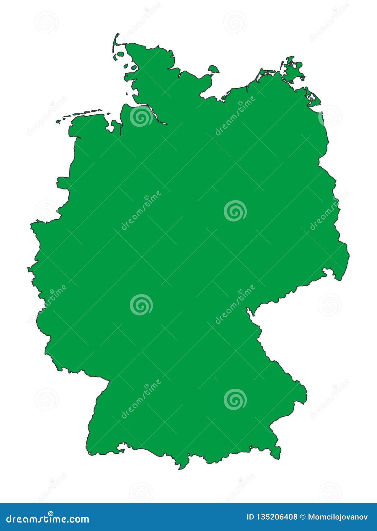 Map of Germany stock vector. Illustration of dutch, light - 135206408