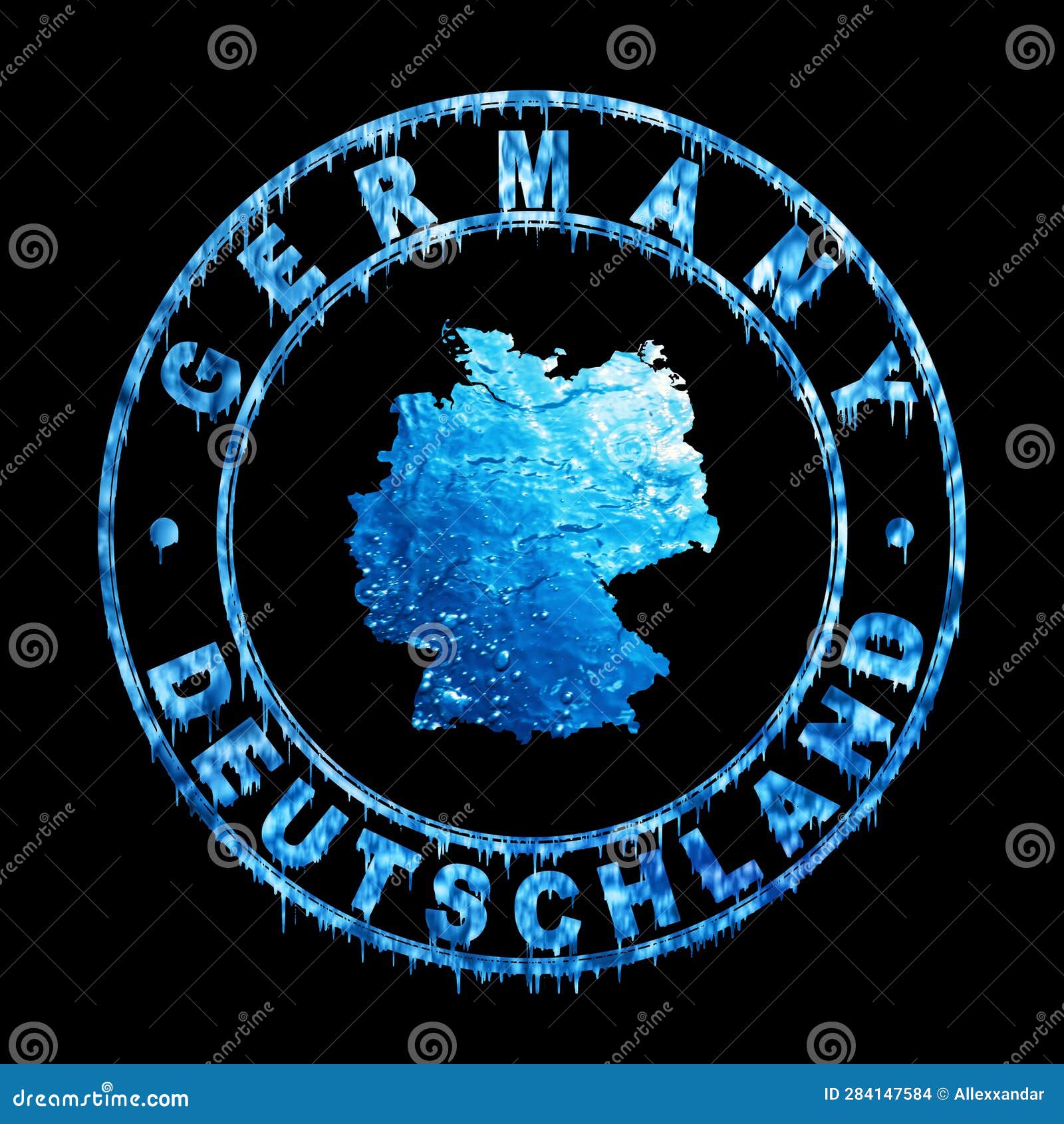 Map of Germany Water Concept Stock Illustration - Illustration of ...