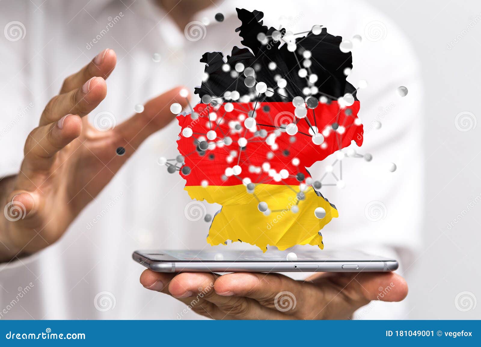 Map of Germany. Wire Frame 3D Mesh Stock Image - Image of futuristic ...
