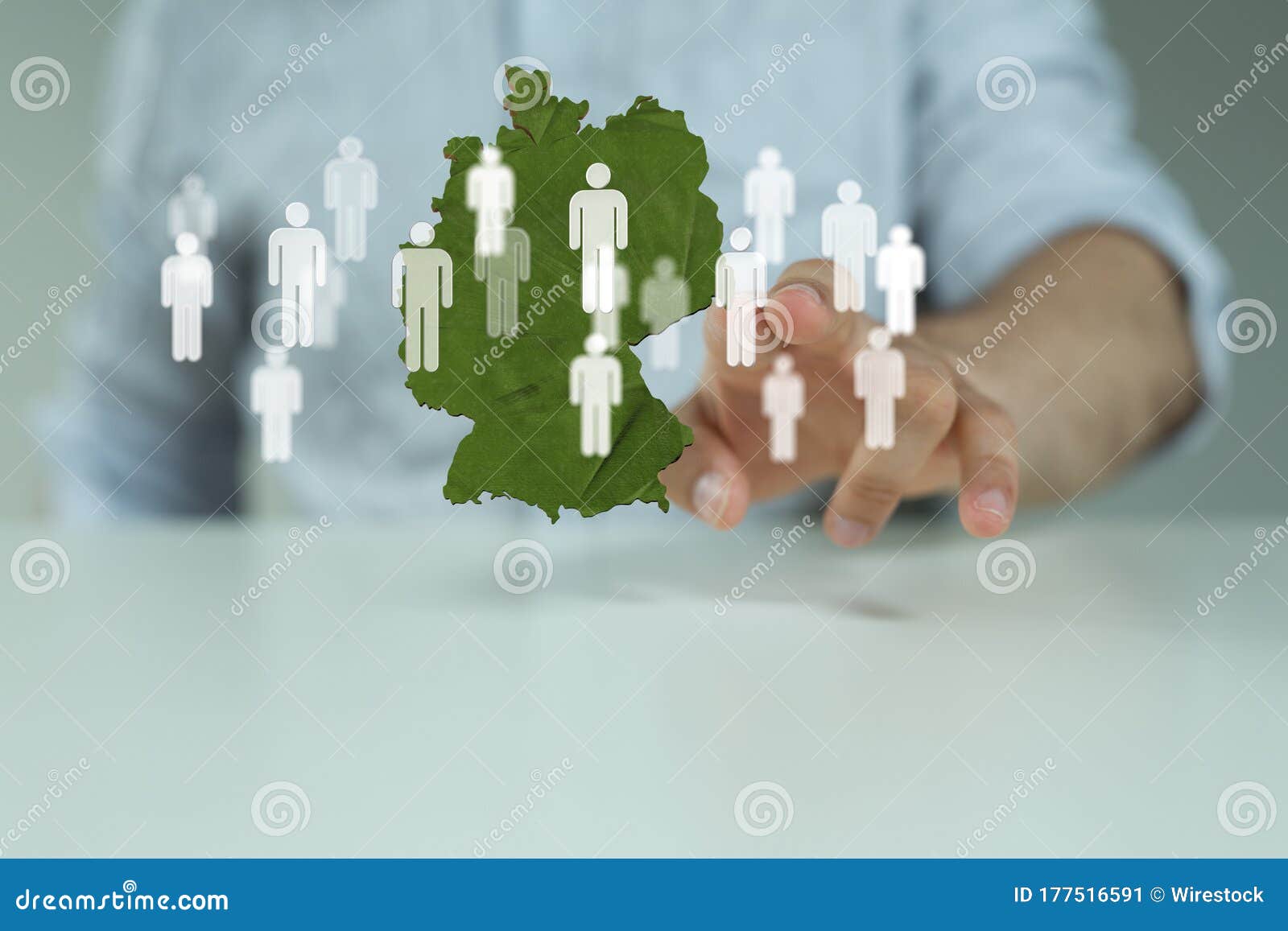 A Map of Germany. Wire Frame 3D Mesh Polygonal Network Line, Design ...