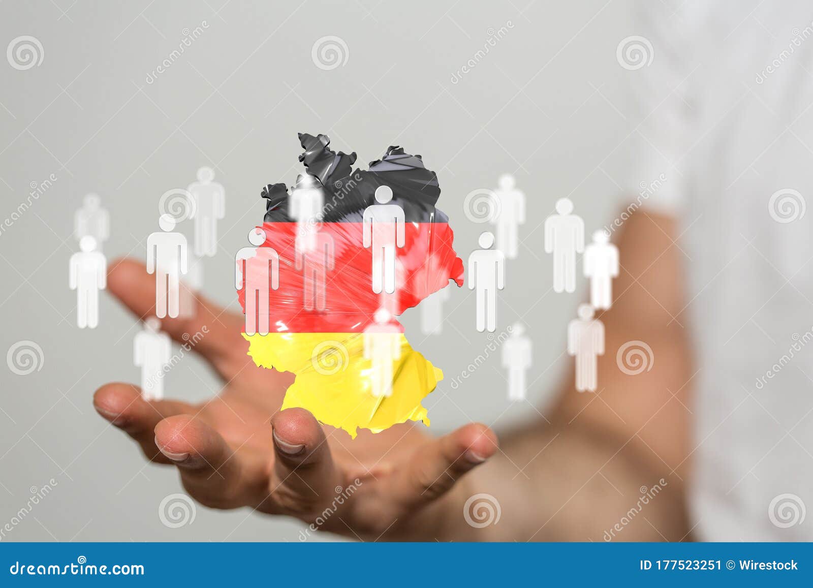 A Map of Germany. Wire Frame 3D Mesh Polygonal Network Line, Design ...