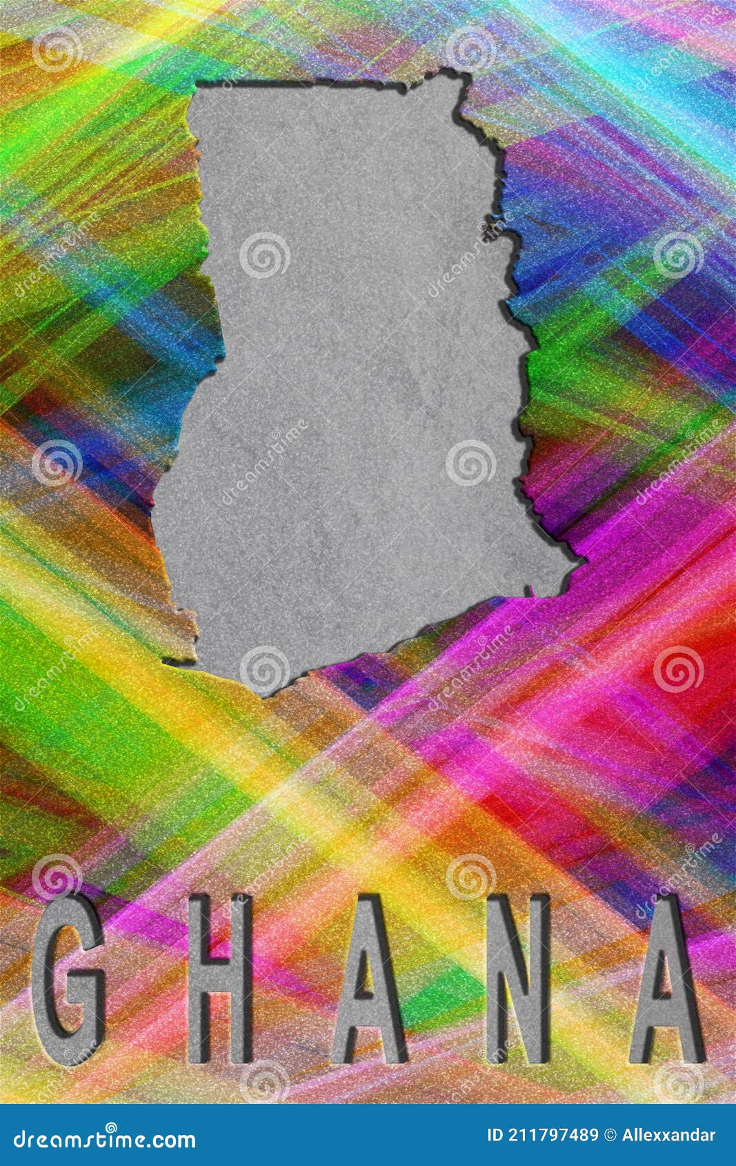Map of Ghana, Colorful Background Stock Image - Image of ghana ...