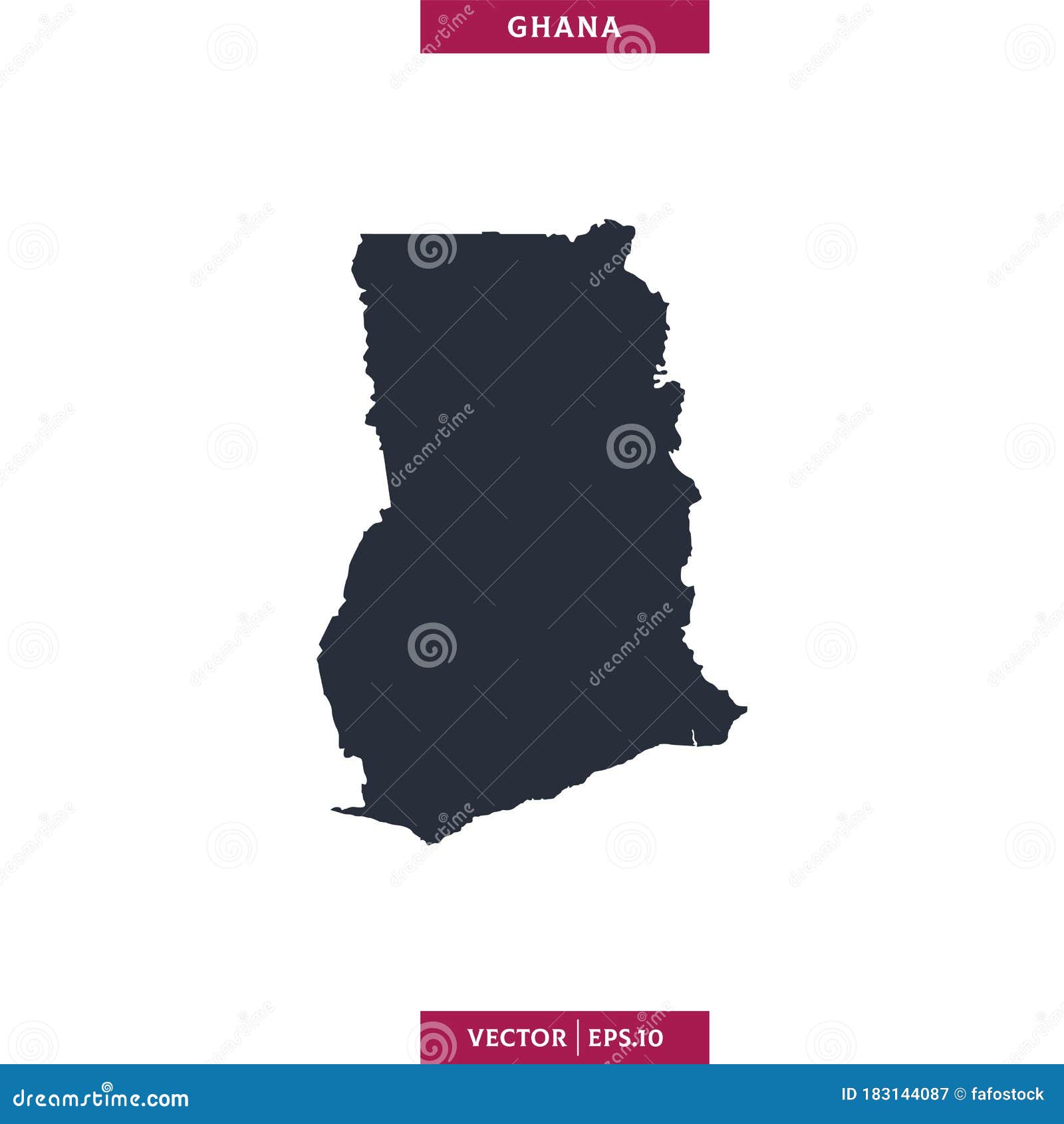 Ghana Map. High Detailed Map Vector In White Background ...