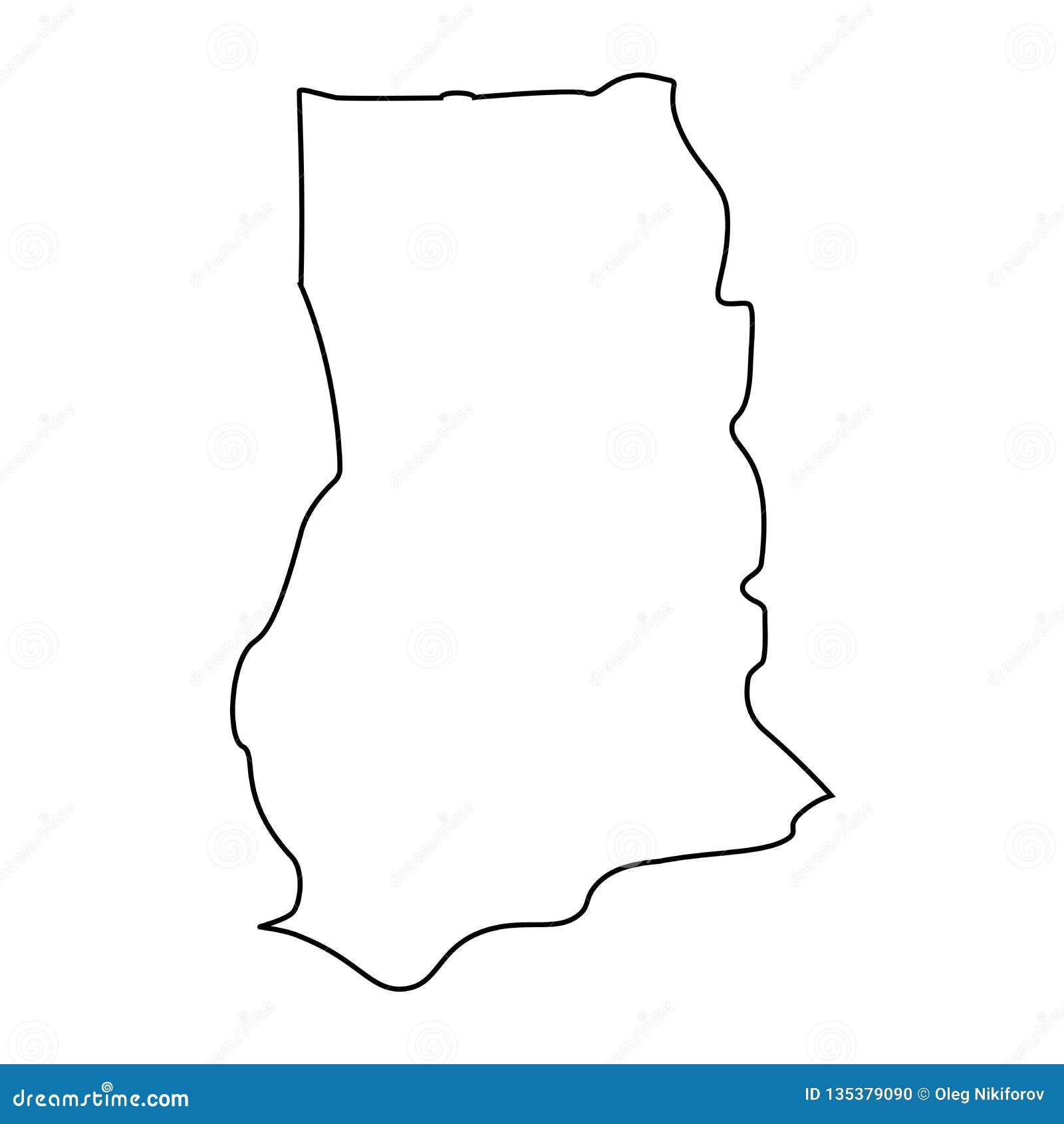 Ghana Outline Map Royalty-Free Stock Photo | CartoonDealer.com #4379085