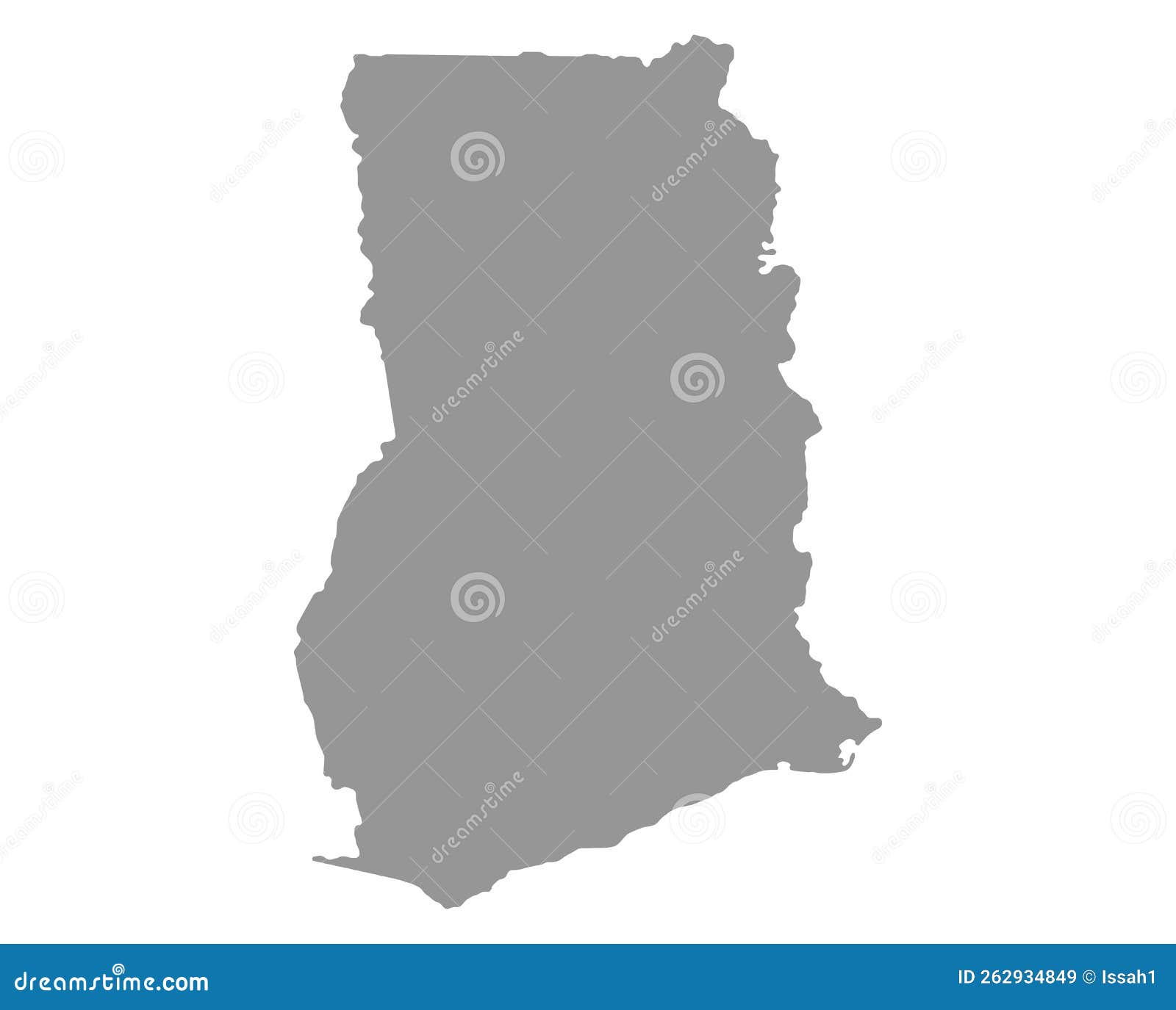 Ghana Vector Map Isolated On White Background. High-Detailed Black ...