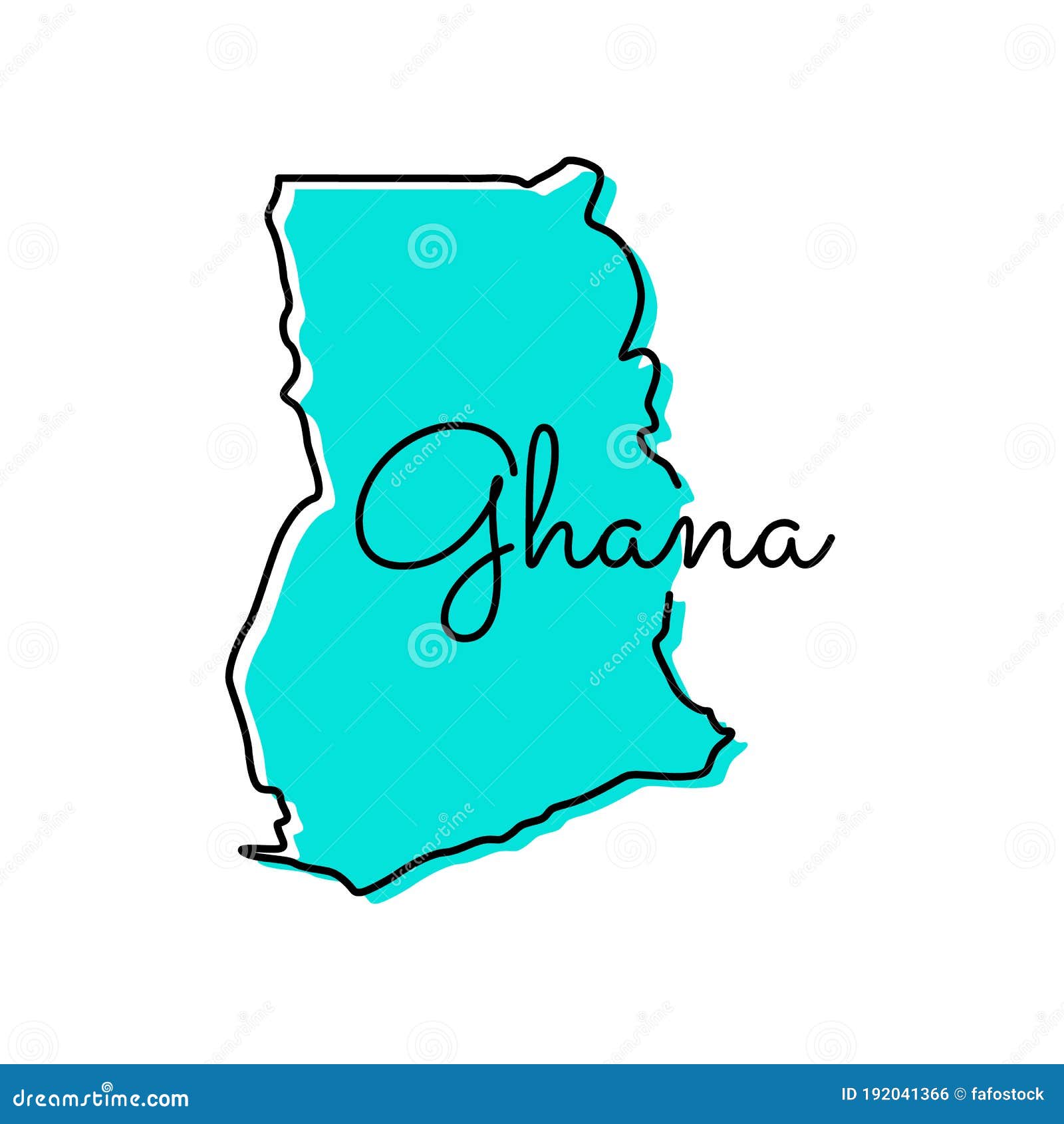 Ghana Vector Map Isolated On White Background. High-Detailed Black ...