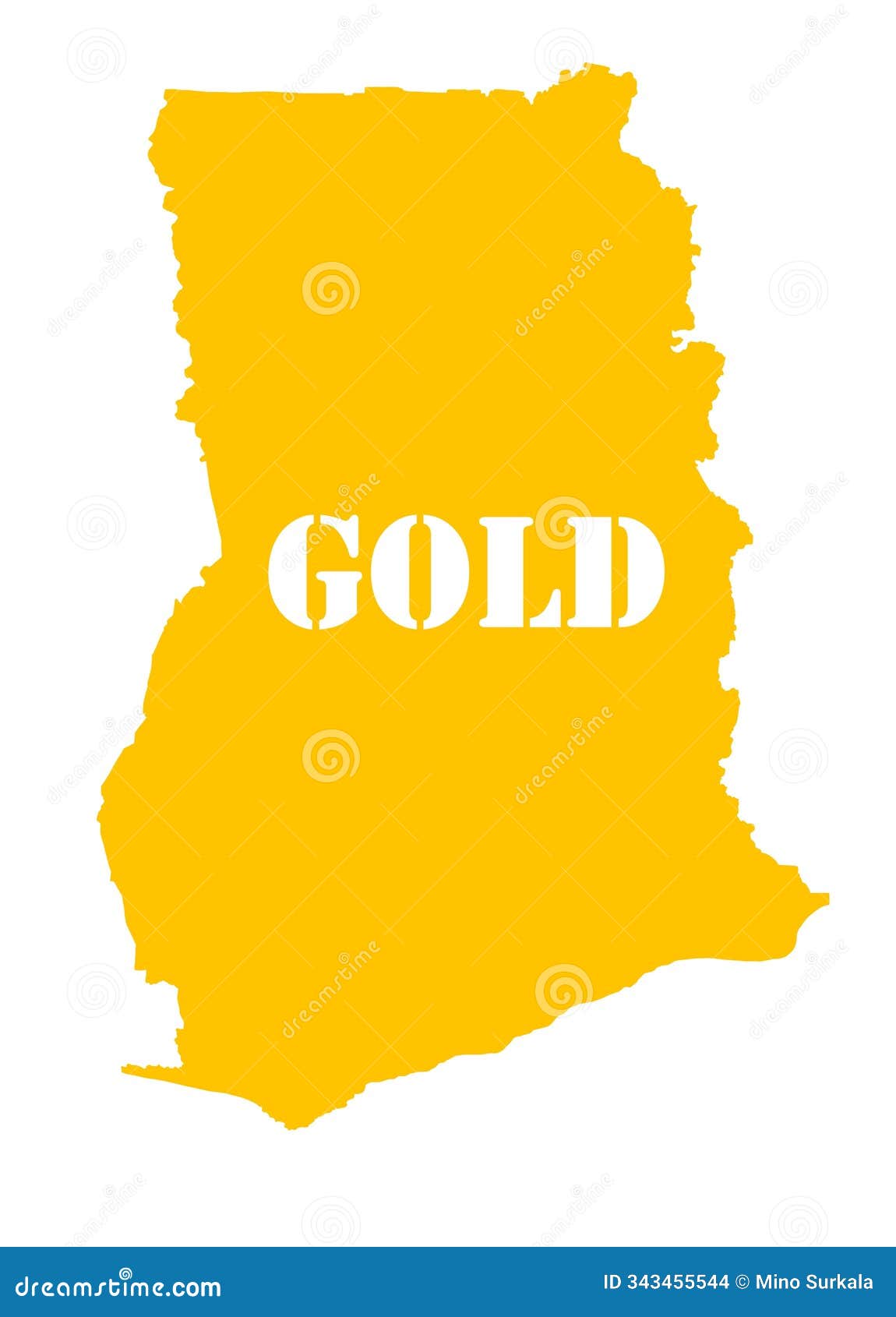 Map of Ghana Where Gold Rush and Fever Has Started Stock Illustration ...